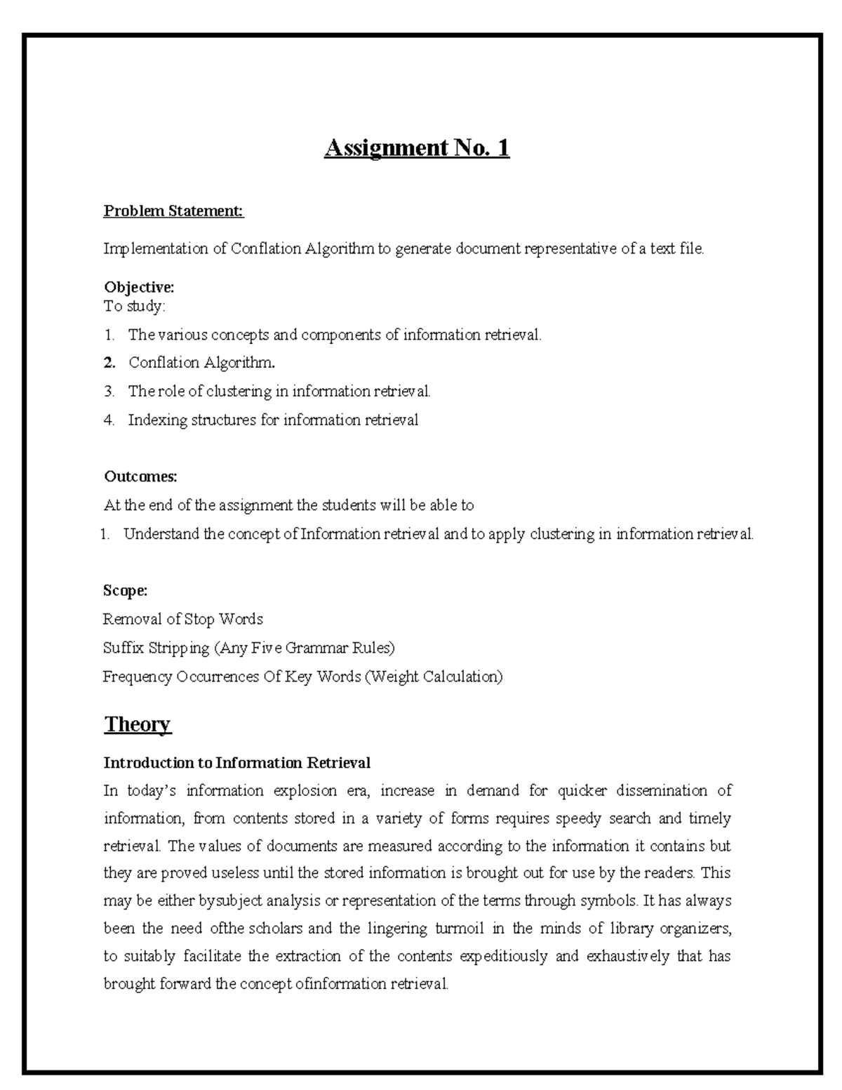 Assignment No 1 ISR - Assignment No. 1 Problem Statement ...