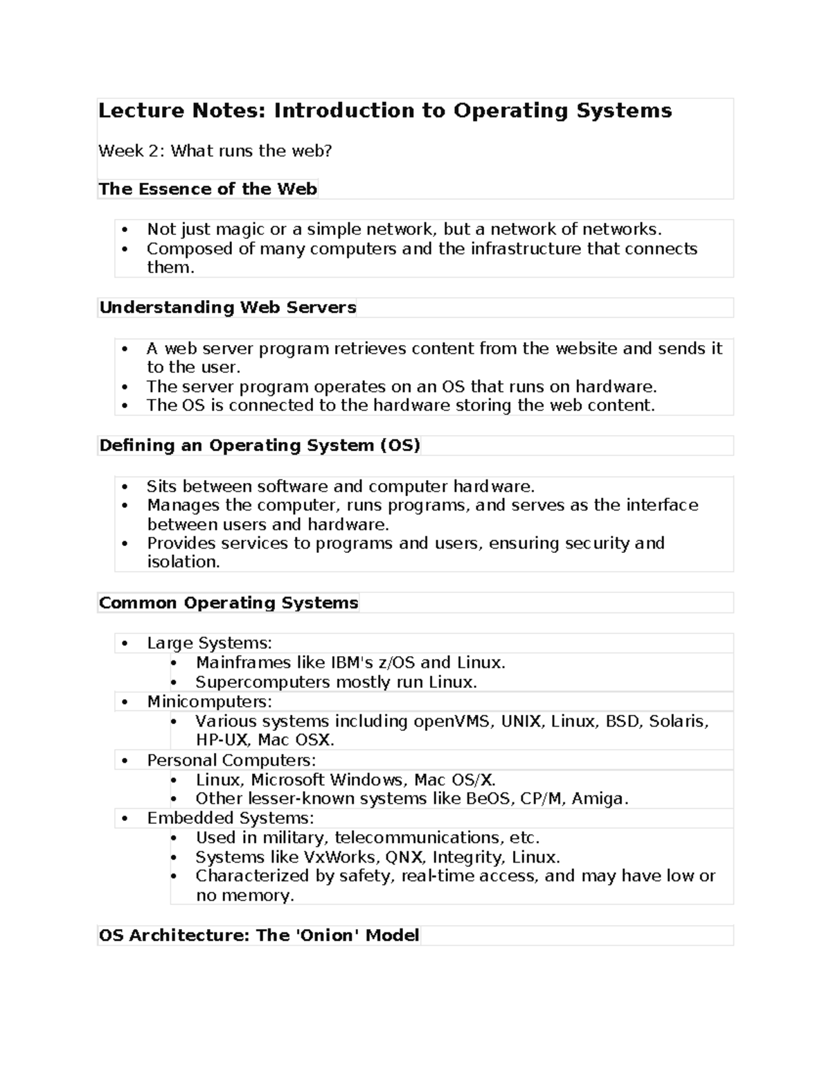 Week 1 Web Systems Notes Lecture Notes Introduction To Operating Systems Week 2 What Runs
