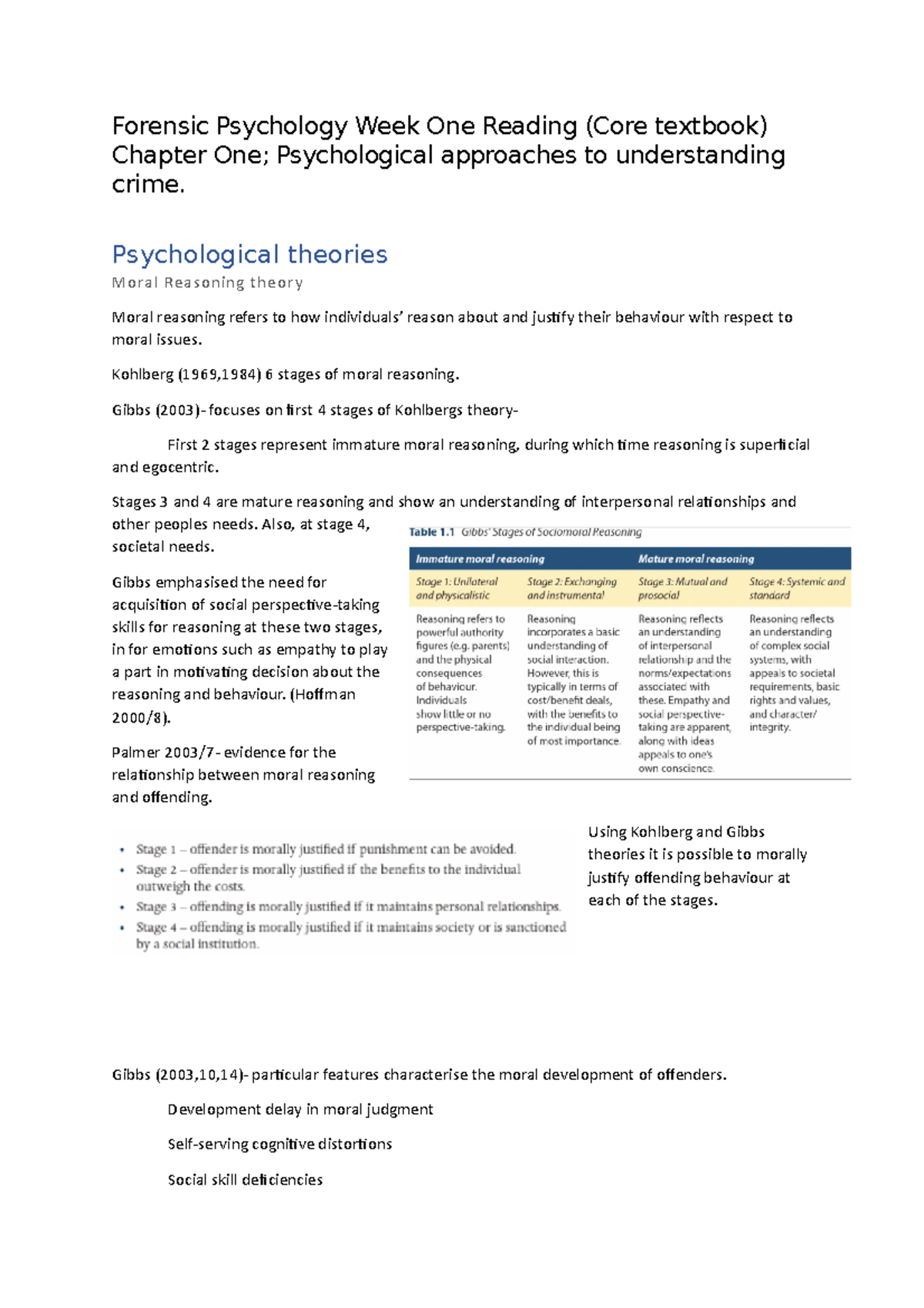 Forensic Psychology: Theoretical and applied perspectives assigned ...