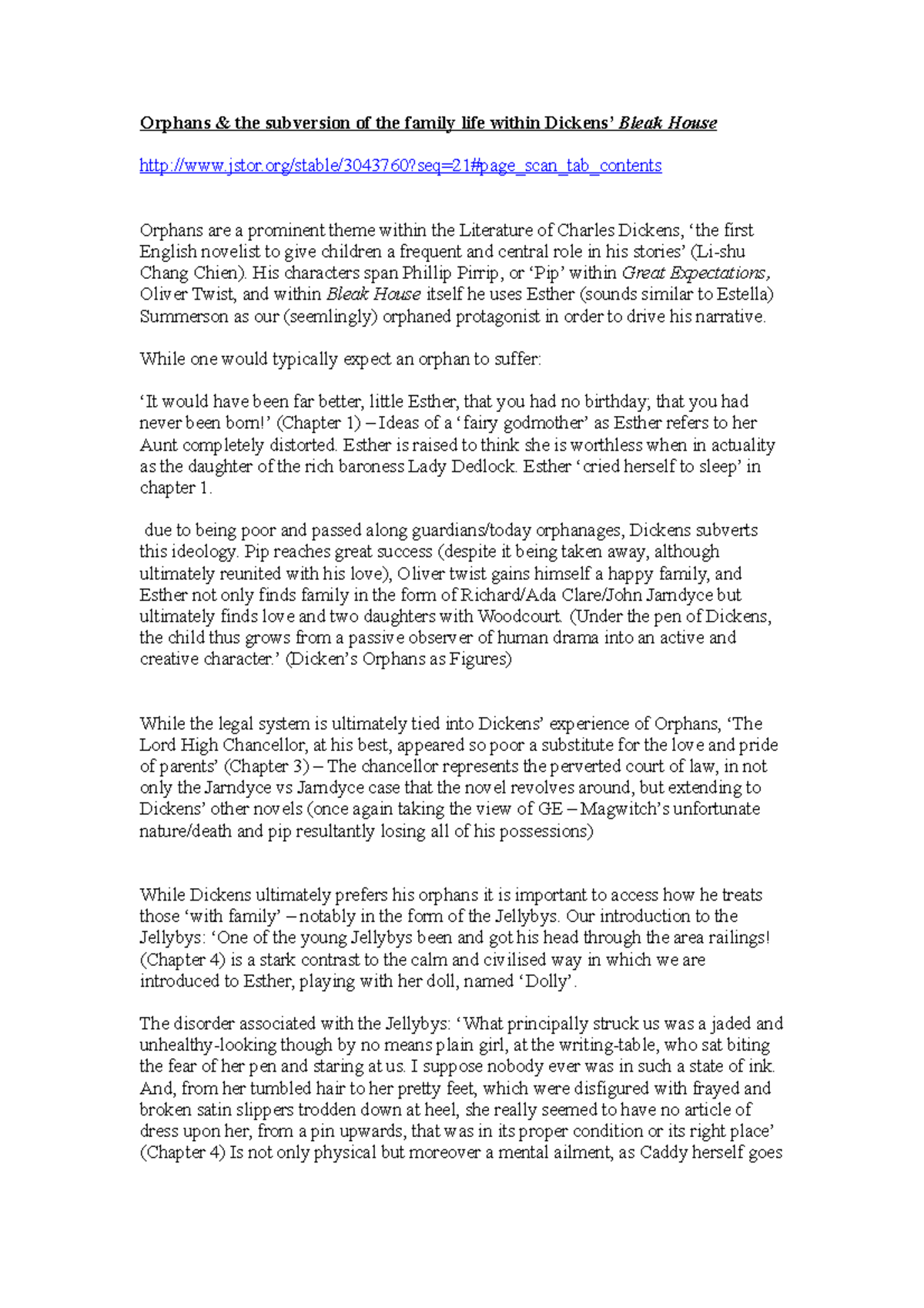 Dickens presentation - Orphans &amp; the subversion of the family life ...