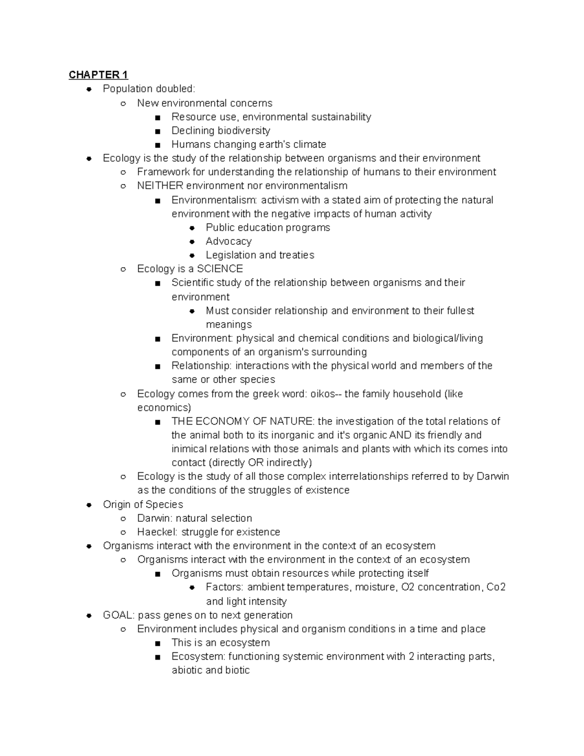 TEST 1 Study Guide - CHAPTER 1 Population doubled: New environmental ...