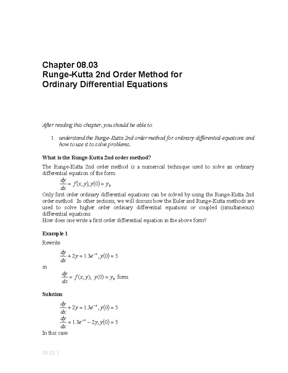 Mws gen ode txt runge 2nd - Linear Algebra - RU - Studocu