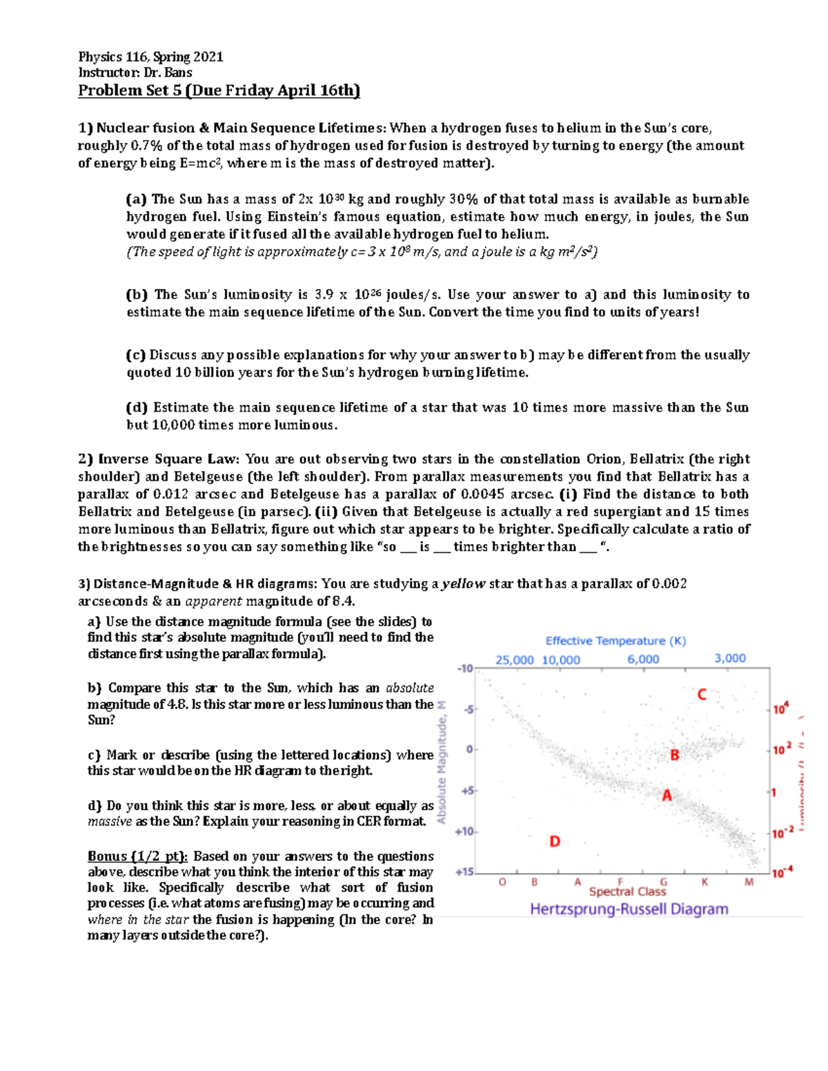 Problem Set 5 Sp21 - Dr. Alissa Bans; Section 1; Spring Semester 2021 ...