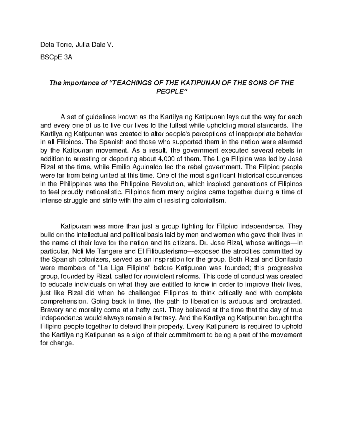 Dela Torre BSCp E 3A Importance - Dela Torre, Julia Dale V. BSCpE 3A ...