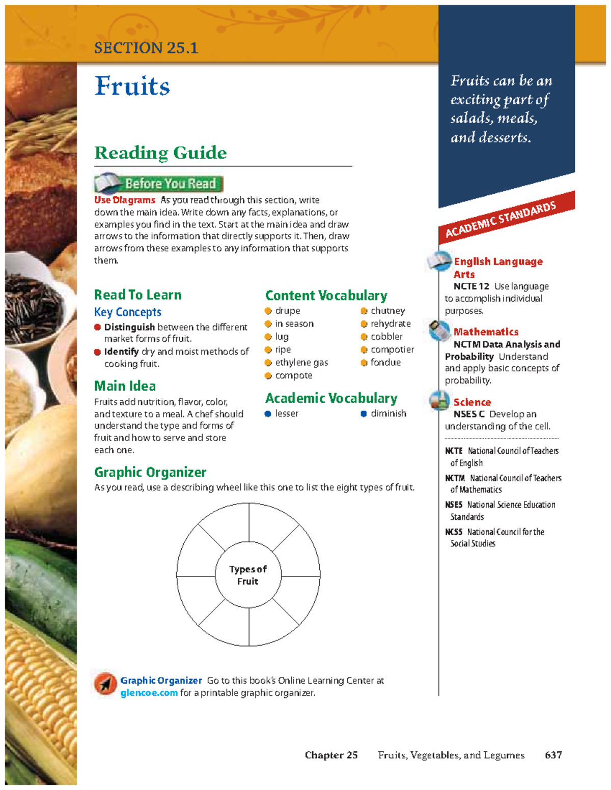 Fruits and vegetables - Reading Guide ACADEMIC STANDARDS SECTION 25 ...