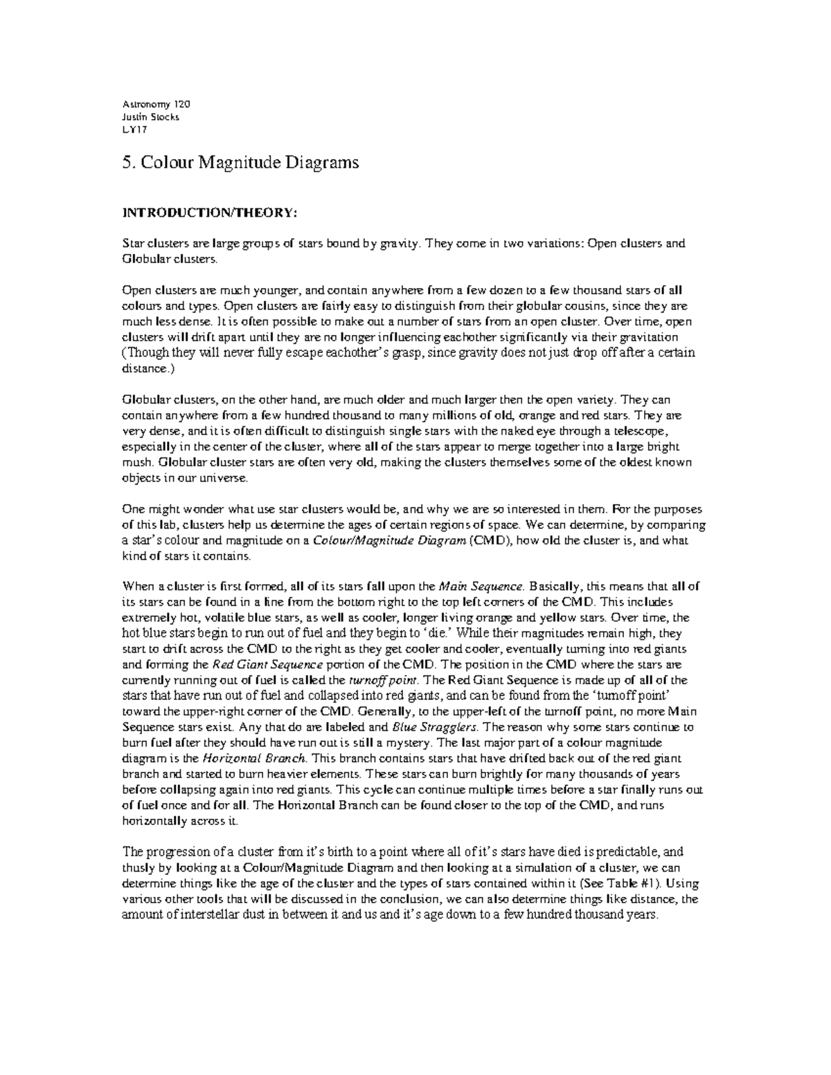 Practical Exploring The Night Sky Astronomy Lab 5 - Astronomy 120 ...