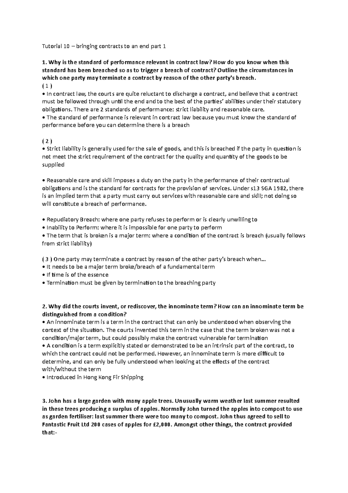 Contract II- Tutorial 10 (1)- Bringing Contracts To An End - Tutorial 10 – bringing contracts to ...