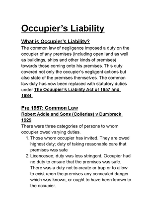 Nuisance - detailed notes - Nuisance There are three types of nuisances ...