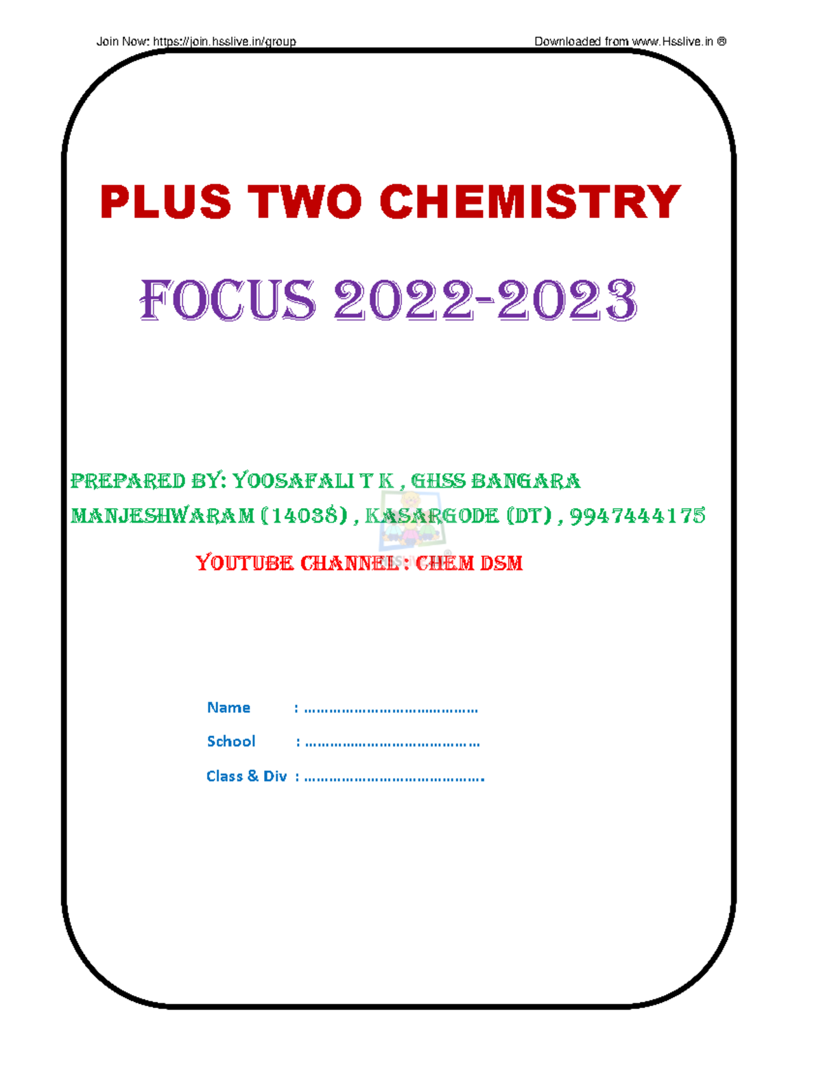 Hsslive xii chemistry revised notes based on scert deleted topics by ...