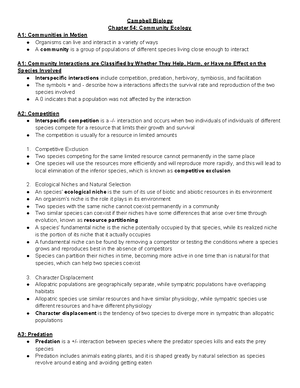 AP Biology Chapter 5 Notes - Campbell Biology Chapter 5: The Structure ...