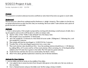 Project 5 - Full Lab Writeup For Genetics Lab - 10/18/22 Project 5 ...
