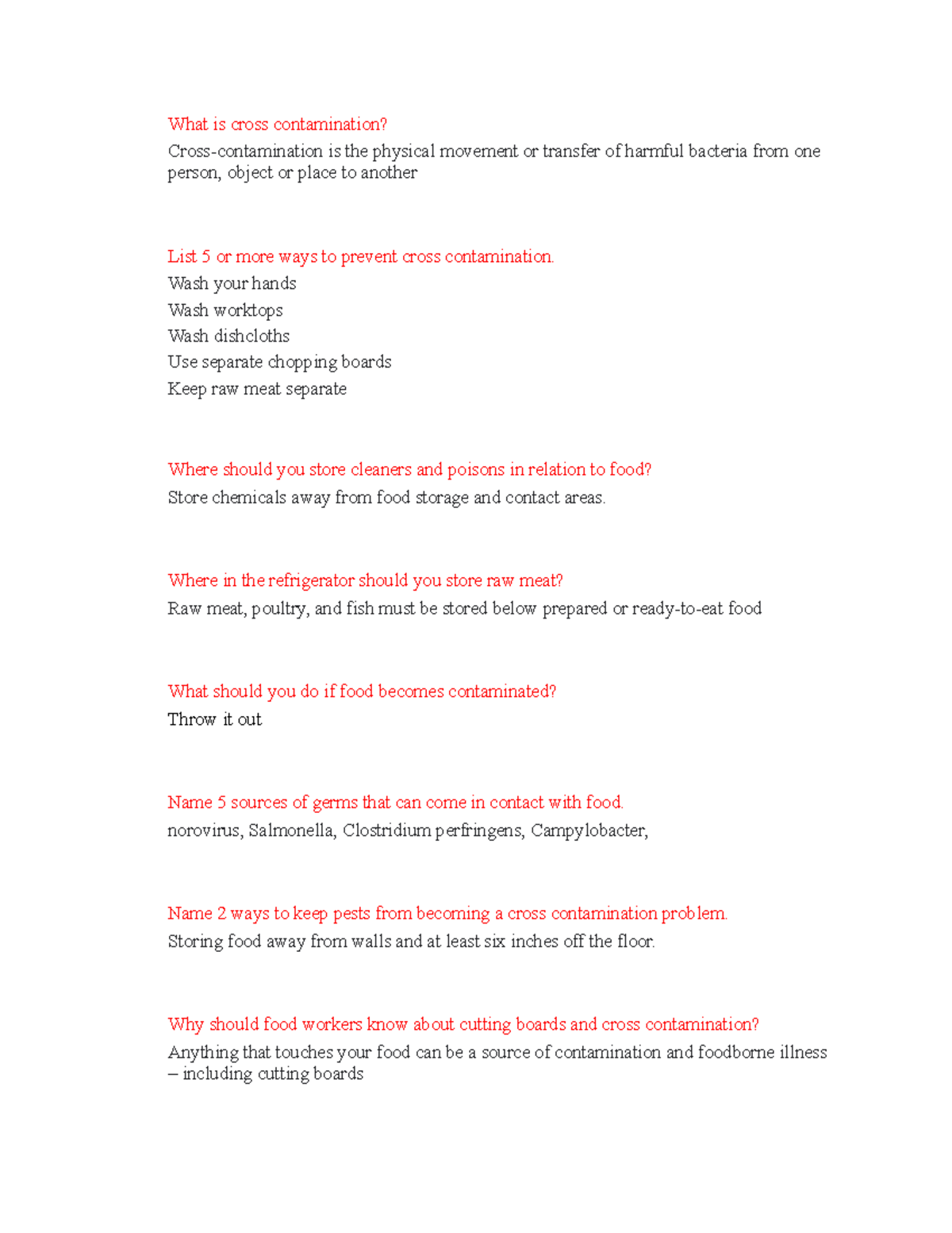 - Lesson 4 - Avoiding cross contamination - What is cross contamination ...