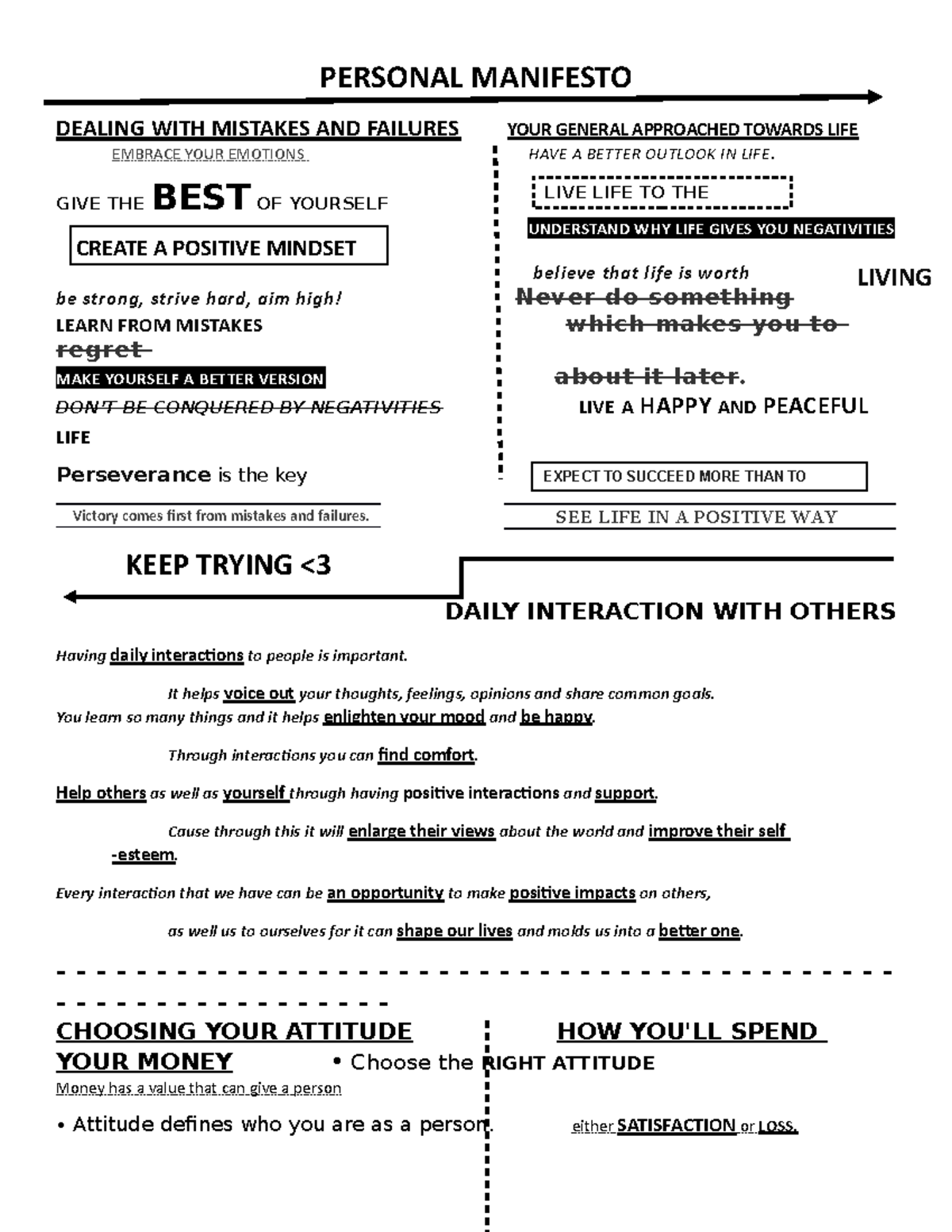 Personal- Manifesto - PERSONAL MANIFESTO DEALING WITH MISTAKES AND ...