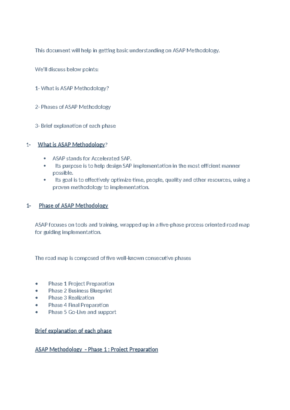 ASAP Methodology - ASSAP methodoloy - This document will help in ...