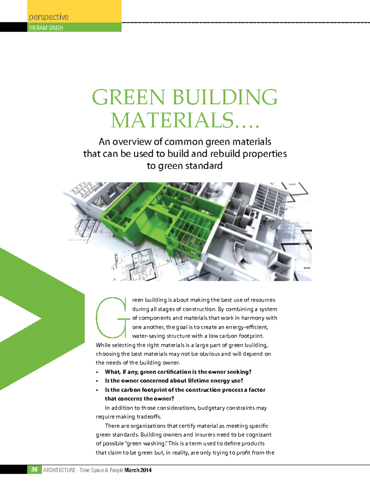 Green building - good - 36 ARCHITECTURE - Time Space & People March ...