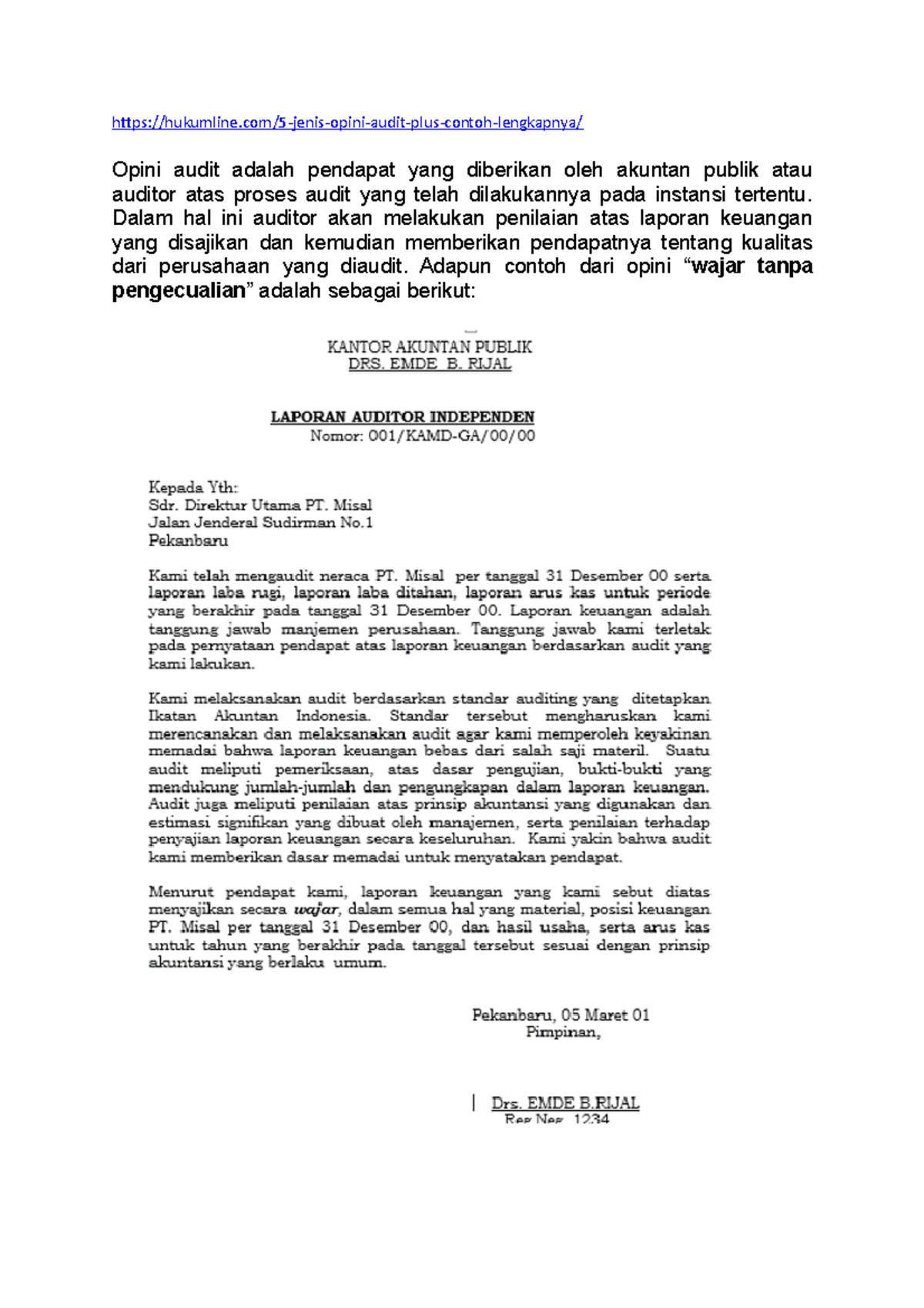 5 opini laporan audit - hukumline/5-jenis-opini-audit-plus-contoh ...