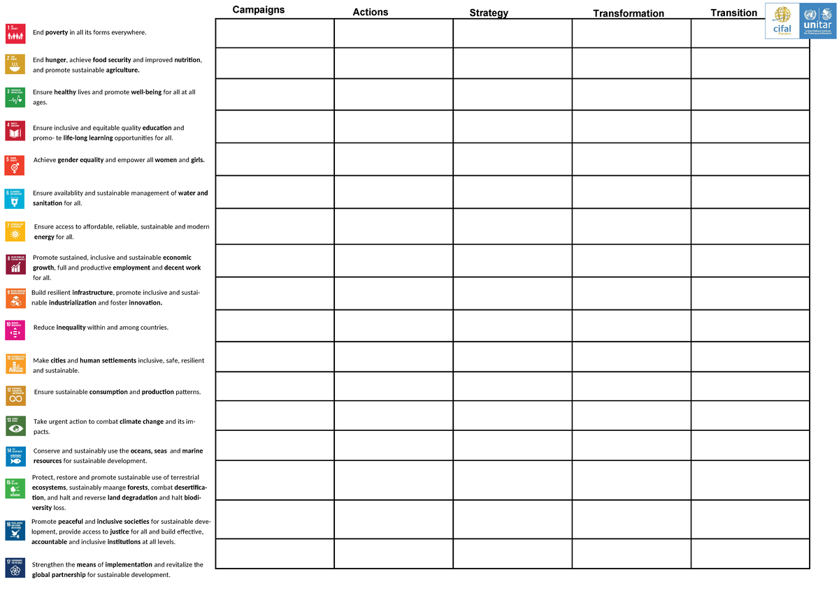 Cifal-Flanders SDG-Action Plan - Campaigns Actions Strategy ...