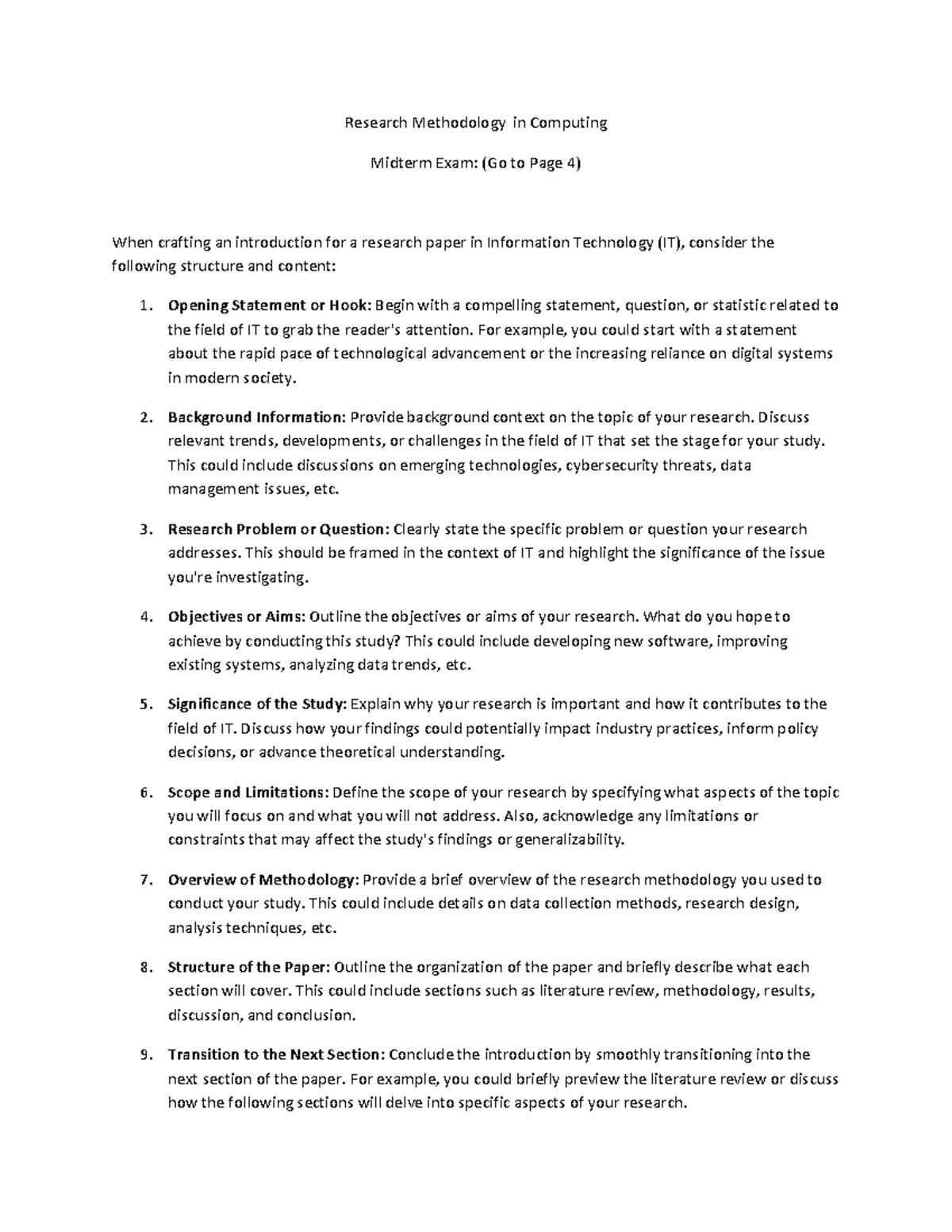 Research-Methodology-in-Computing-Exam - Research Methodology in ...