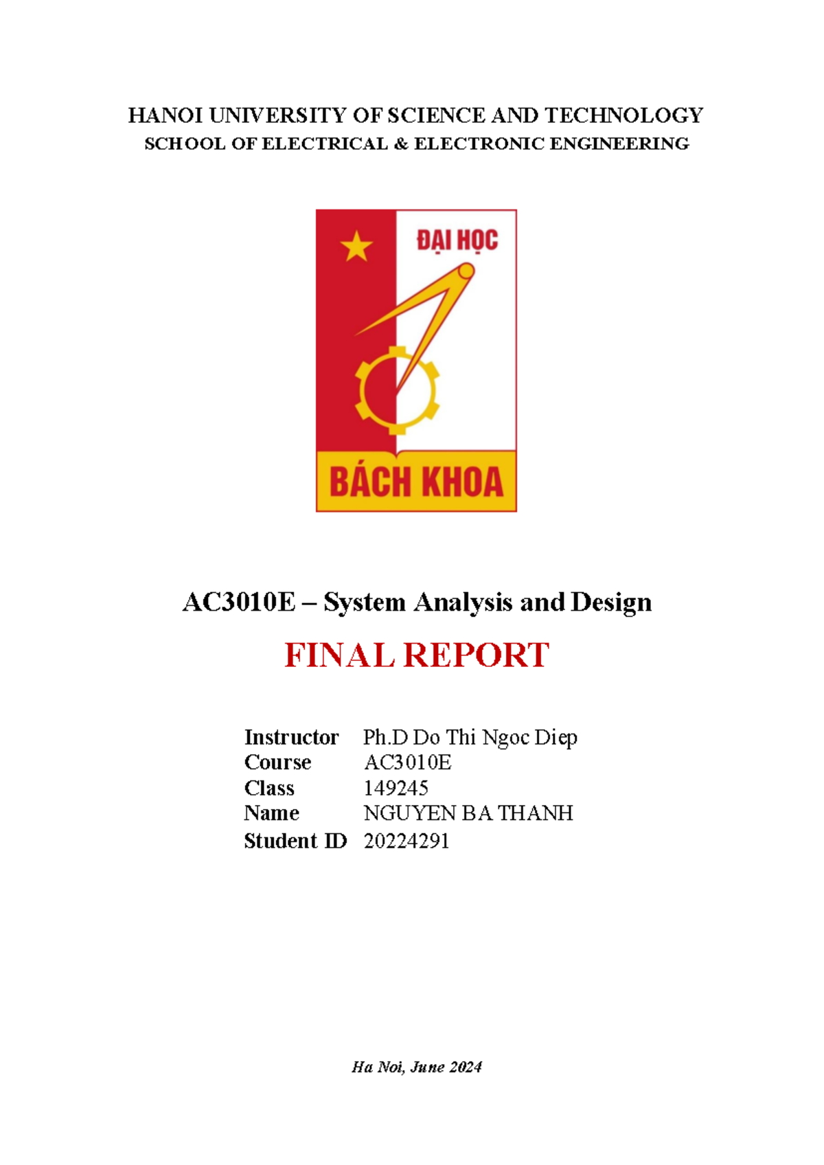 Group 4 Final Report Add Voucher - HANOI UNIVERSITY OF SCIENCE AND TECHNOLOGY SCHOOL OF ...