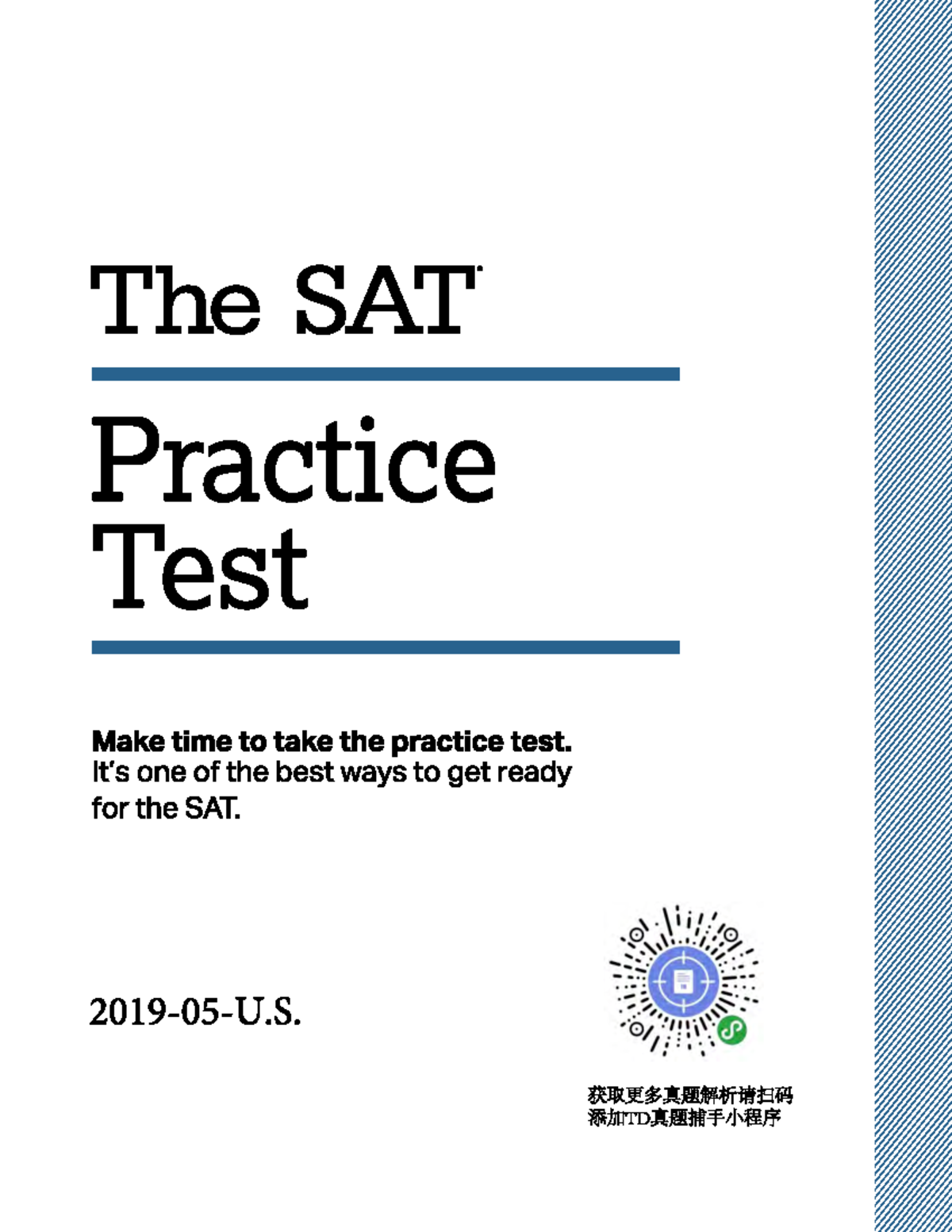 SAT May US 2019 QAS - ACT/SAT - ACC4313 - 关注TestDaily，与10W+出国党一同奋斗 关注 ...