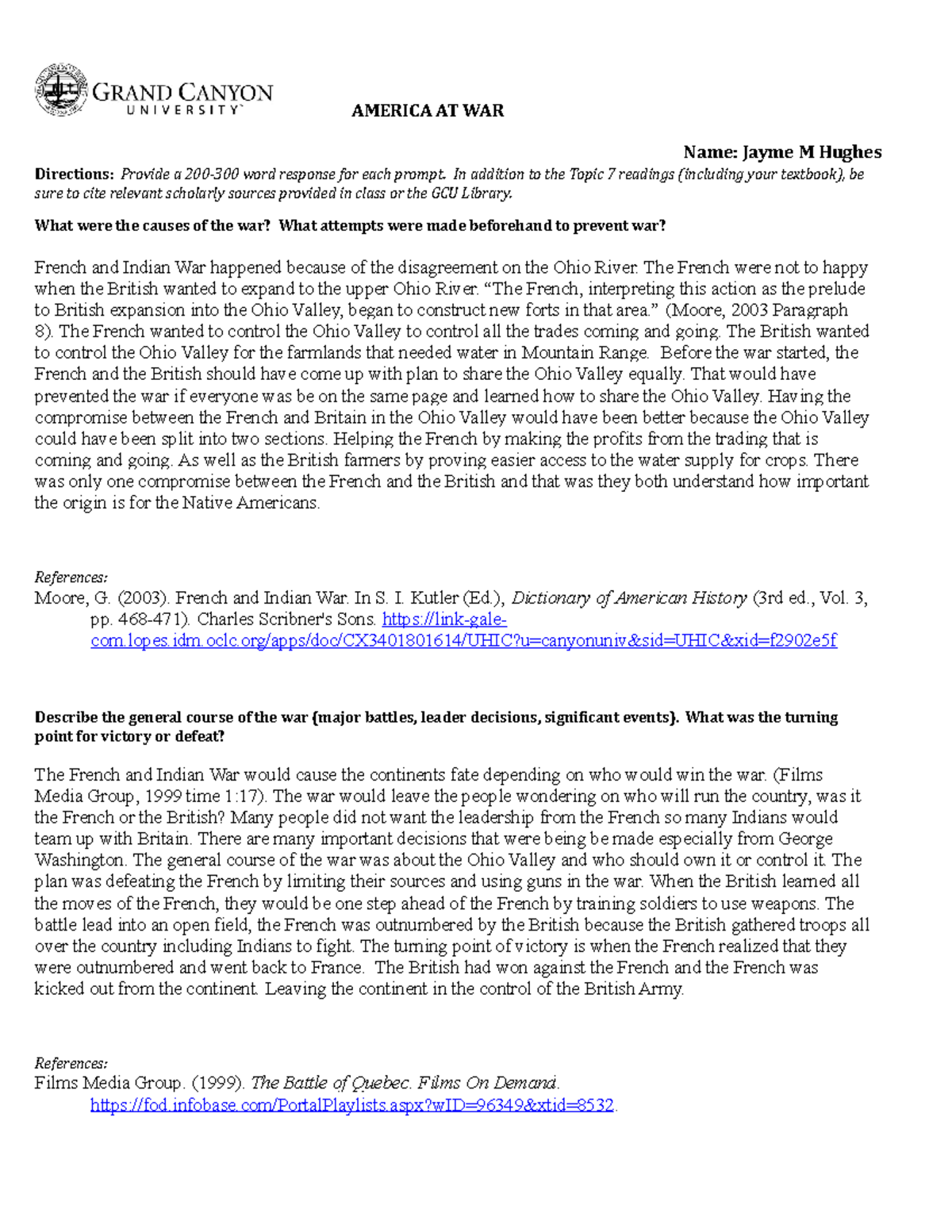 HIS-144-T-7.America at.War.Worksheet (2) - AMERICA AT WAR Name: Jayme M ...
