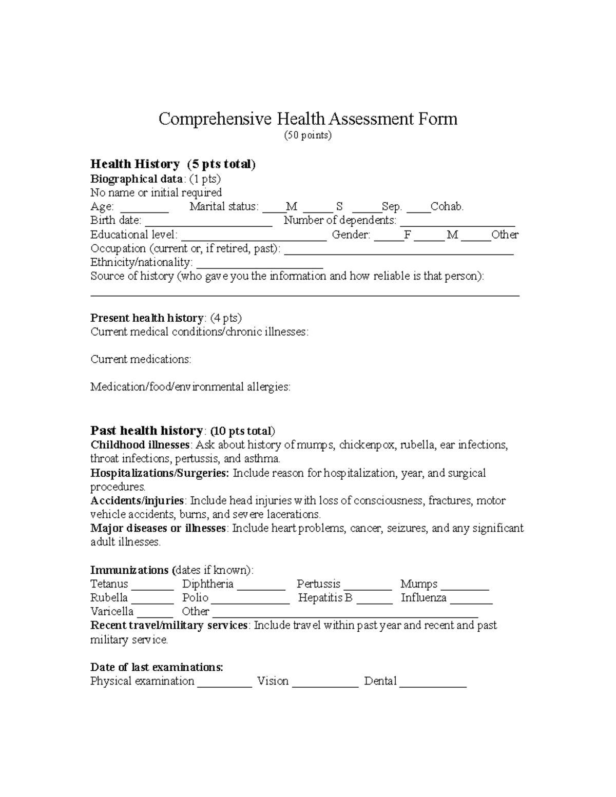 Comprehensive Health Mod 3 04062021 - Comprehensive Health Assessment ...