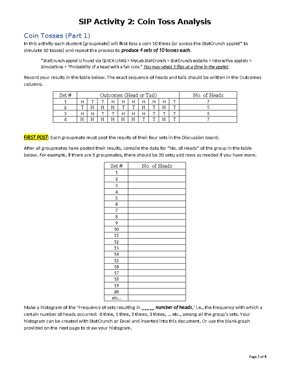 1308 SIP Activity 2-Analysis of Coin Toss-AOP Disc - SIP Activity 2 ...