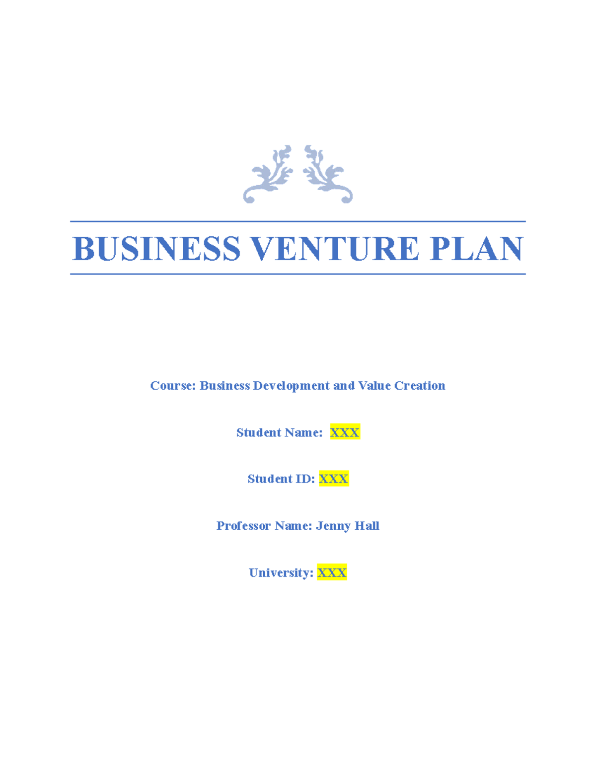 FR002 我的修改 - SUMMARY - BUSINESS VENTURE PLAN Course: Business ...