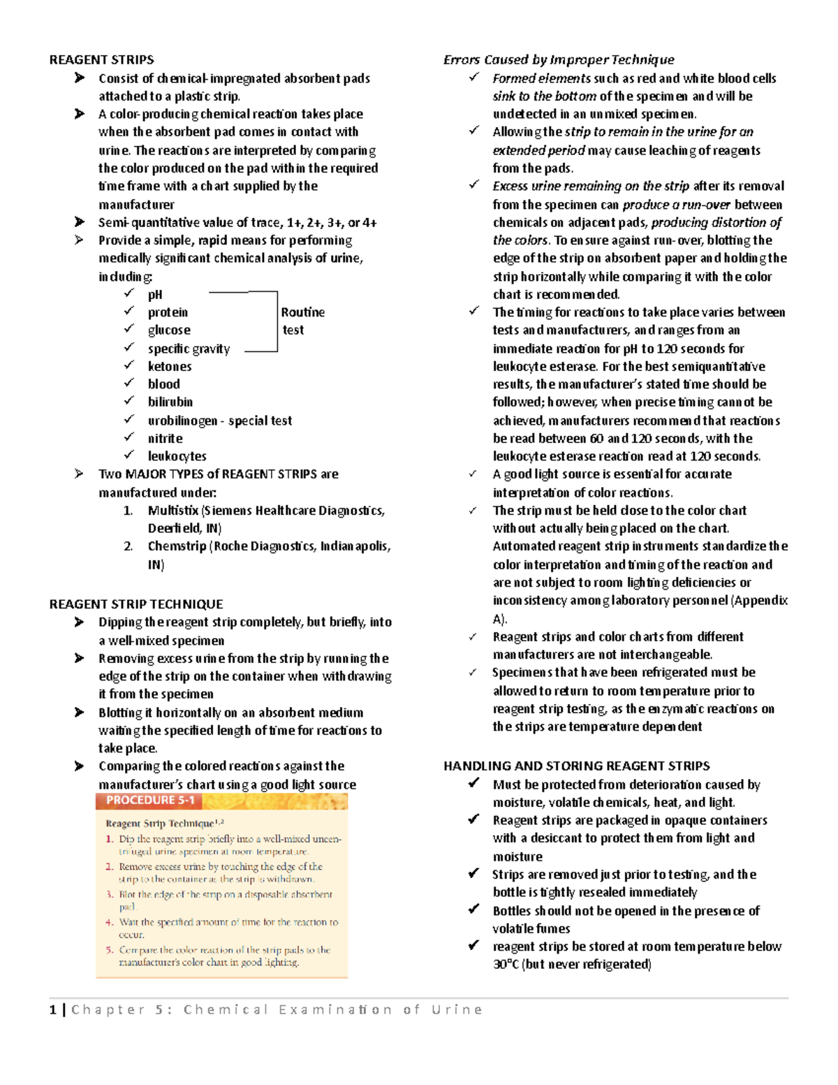 Chapter 5 AUBF LEC - aubf - REAGENT STRIPS Consist of chemical ...