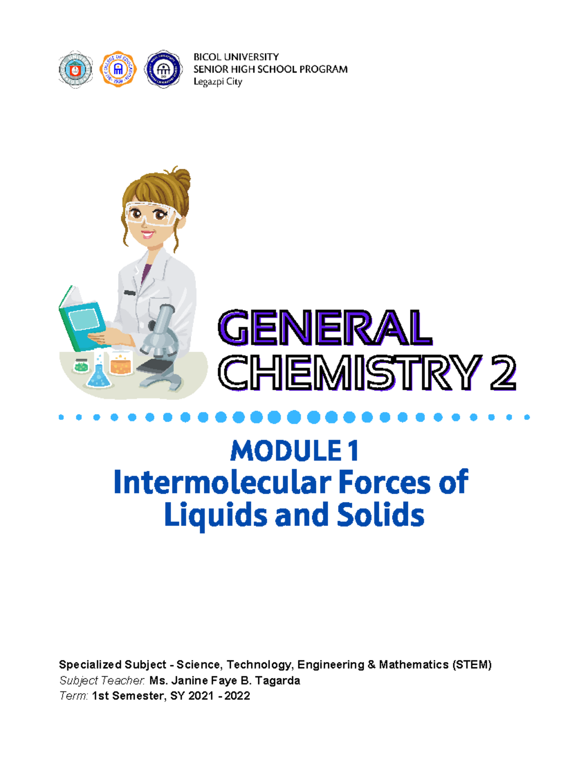 Module-1-2 - GENERALGENERALGENERAL CHEMISTRY 2CHEMISTRY 2CHEMISTRY 2 ...