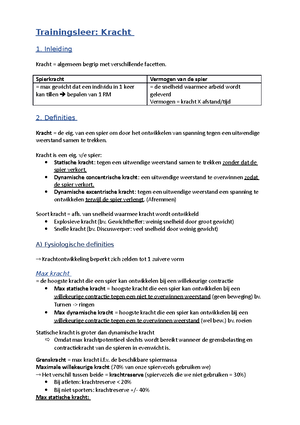 Trainingensleer samenvating - TRAININGENSLEER ####### ENKEL TE KENNEN ...