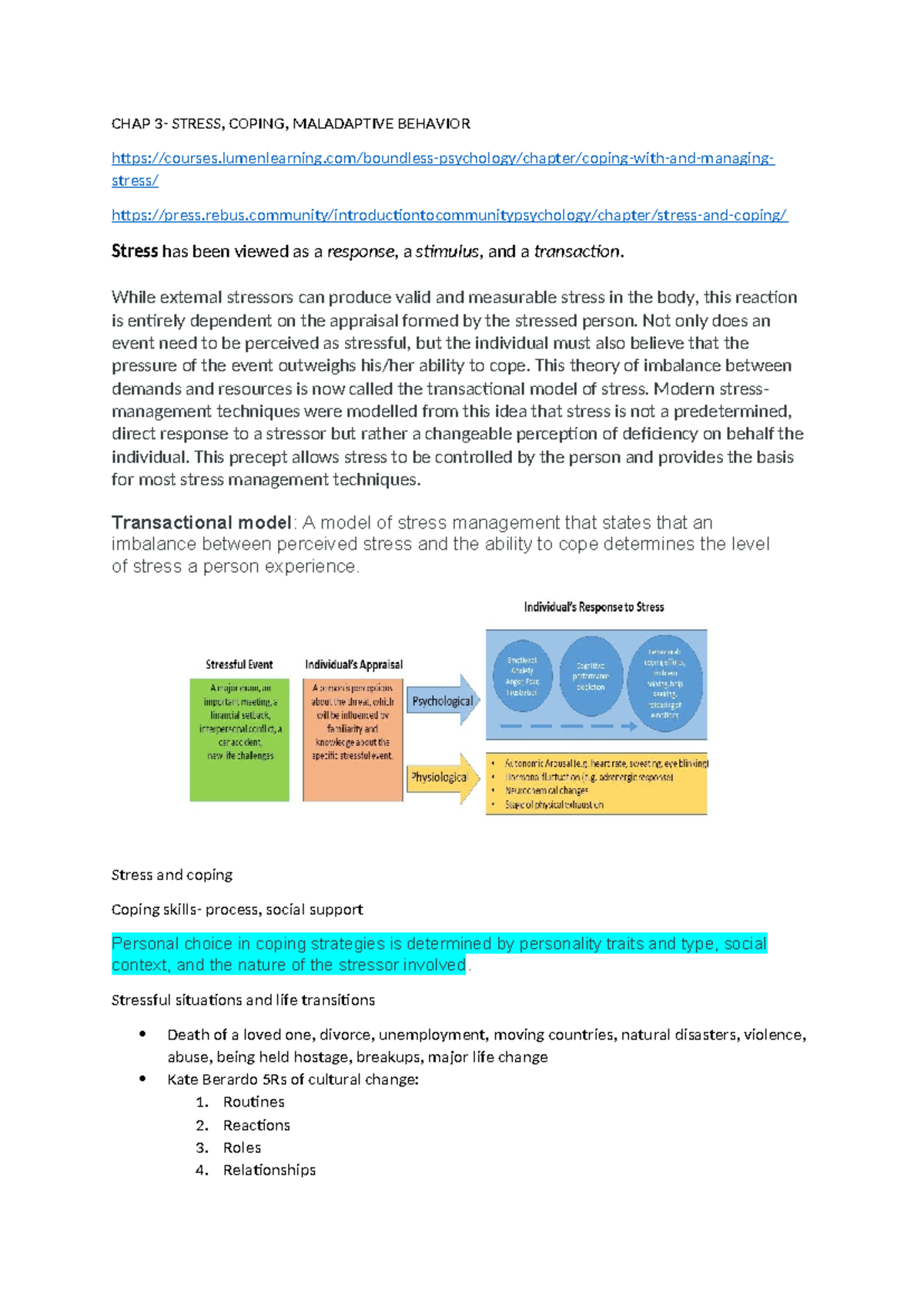 CHAP 3- Stress, coping and maladaptive behaviour - CHAP 3- STRESS, COPING, MALADAPTIVE BEHAVIOR ...
