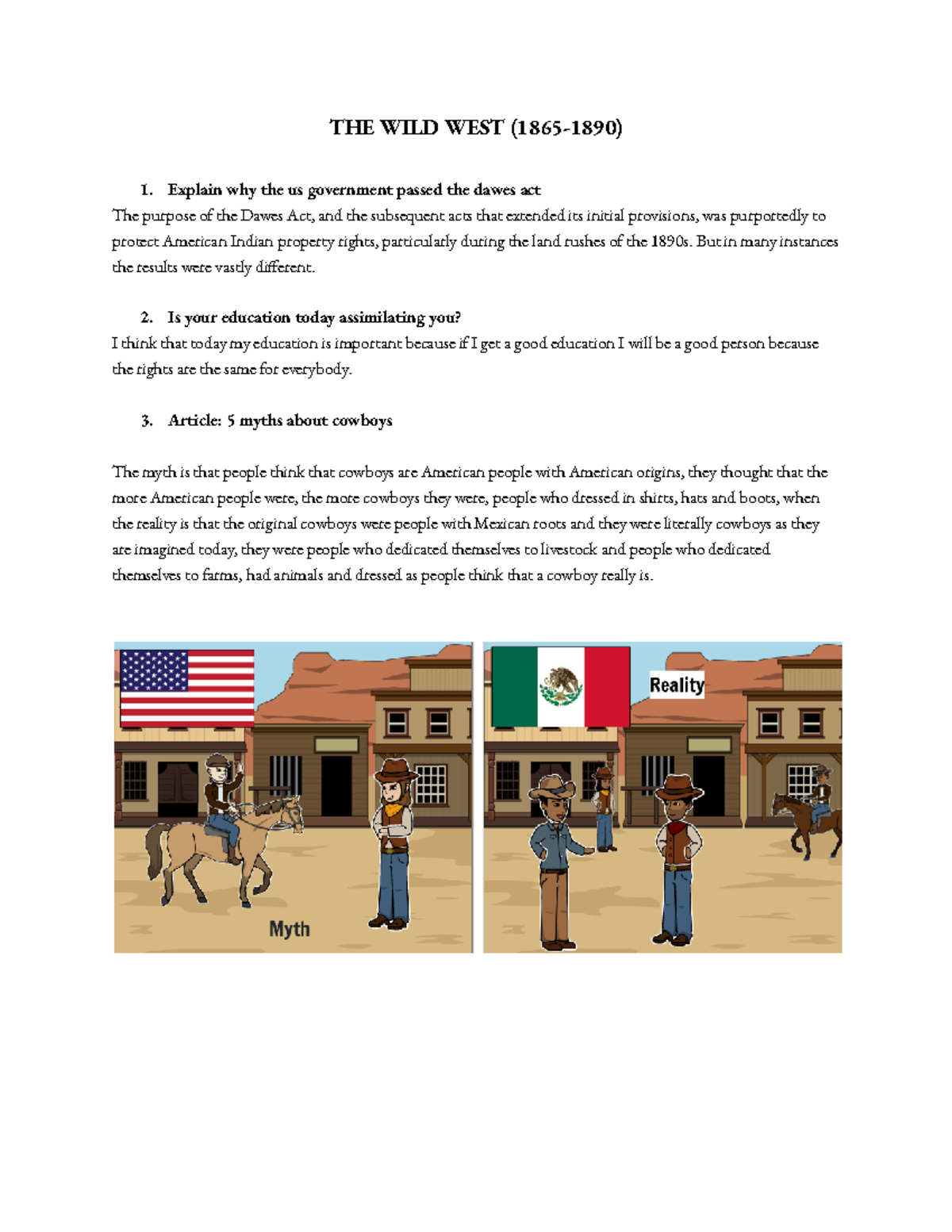 THE WILD WEST (1865-1890) - THE WILD WEST (1865-1890) Explain why the ...