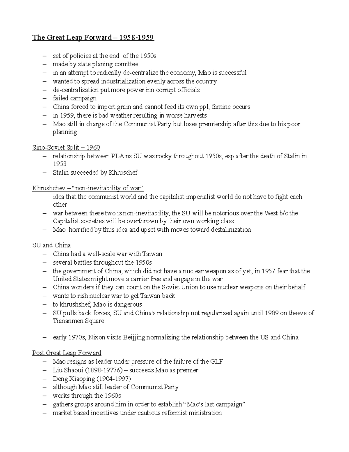 The Great Leap Forward in China and the Independence of Other Asian ...