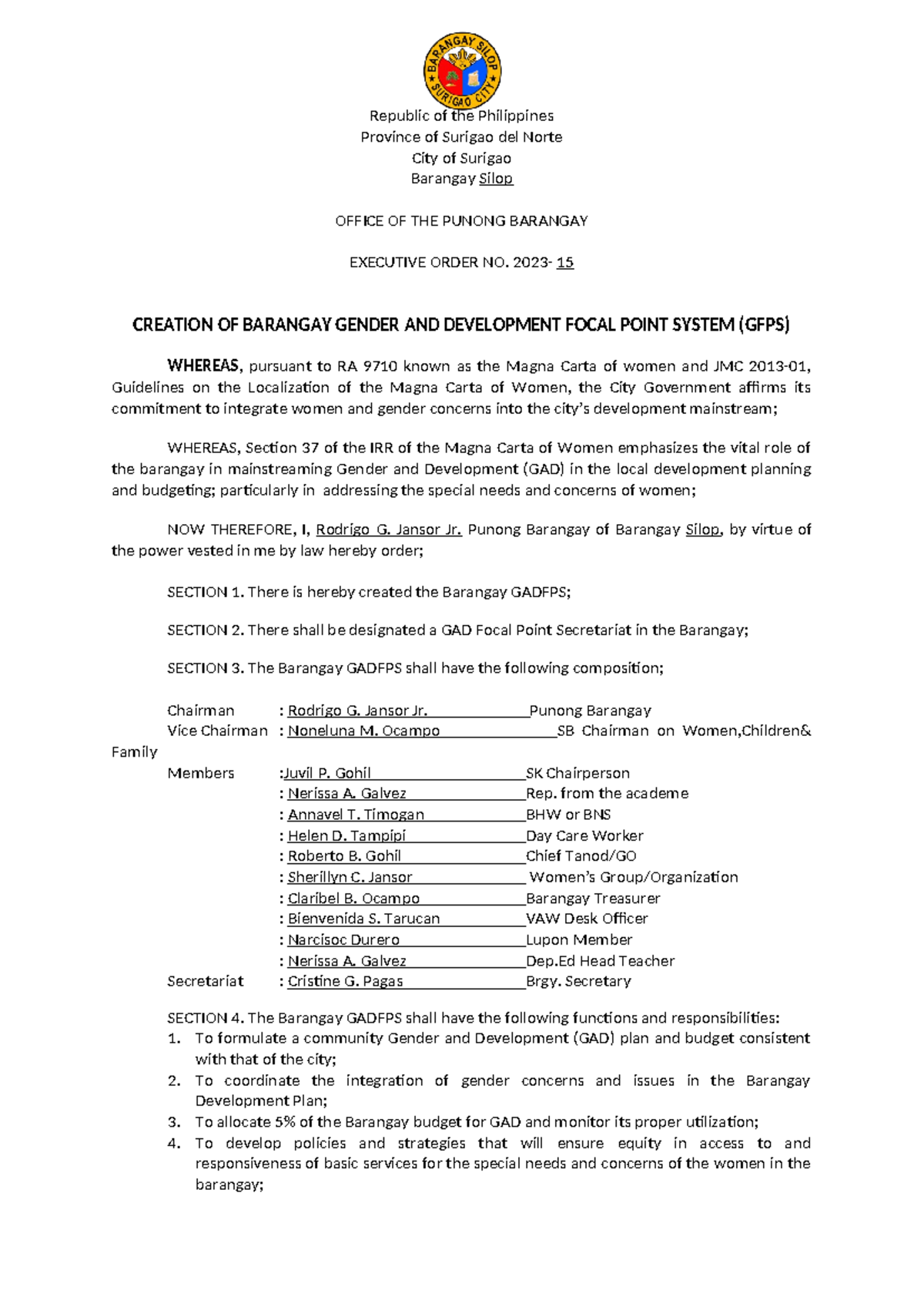 E - gives tutorial lessons - Republic of the Philippines Province of ...