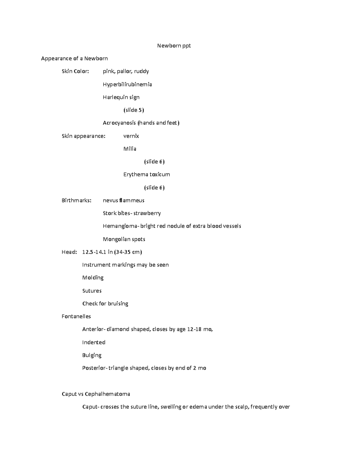 Newborn ppt - Newborn ppt Appearance of a Newborn Skin Color: pink ...