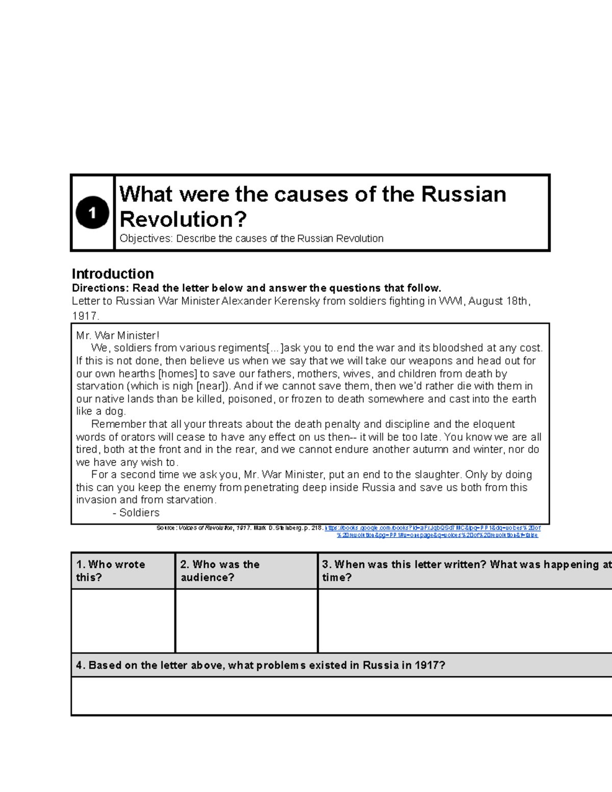 Causes of the Russian Revolution - Studocu