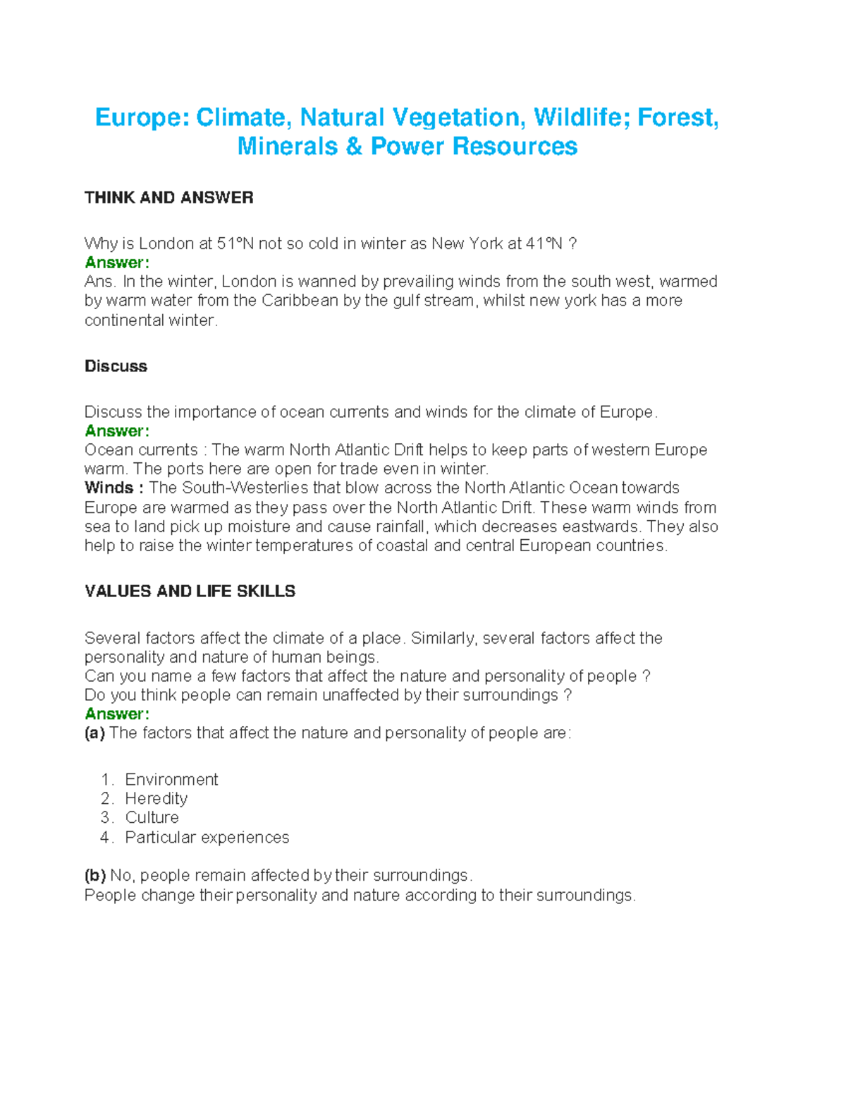 Europe Climate, Natural Vegetation, Wildlife Forest ...