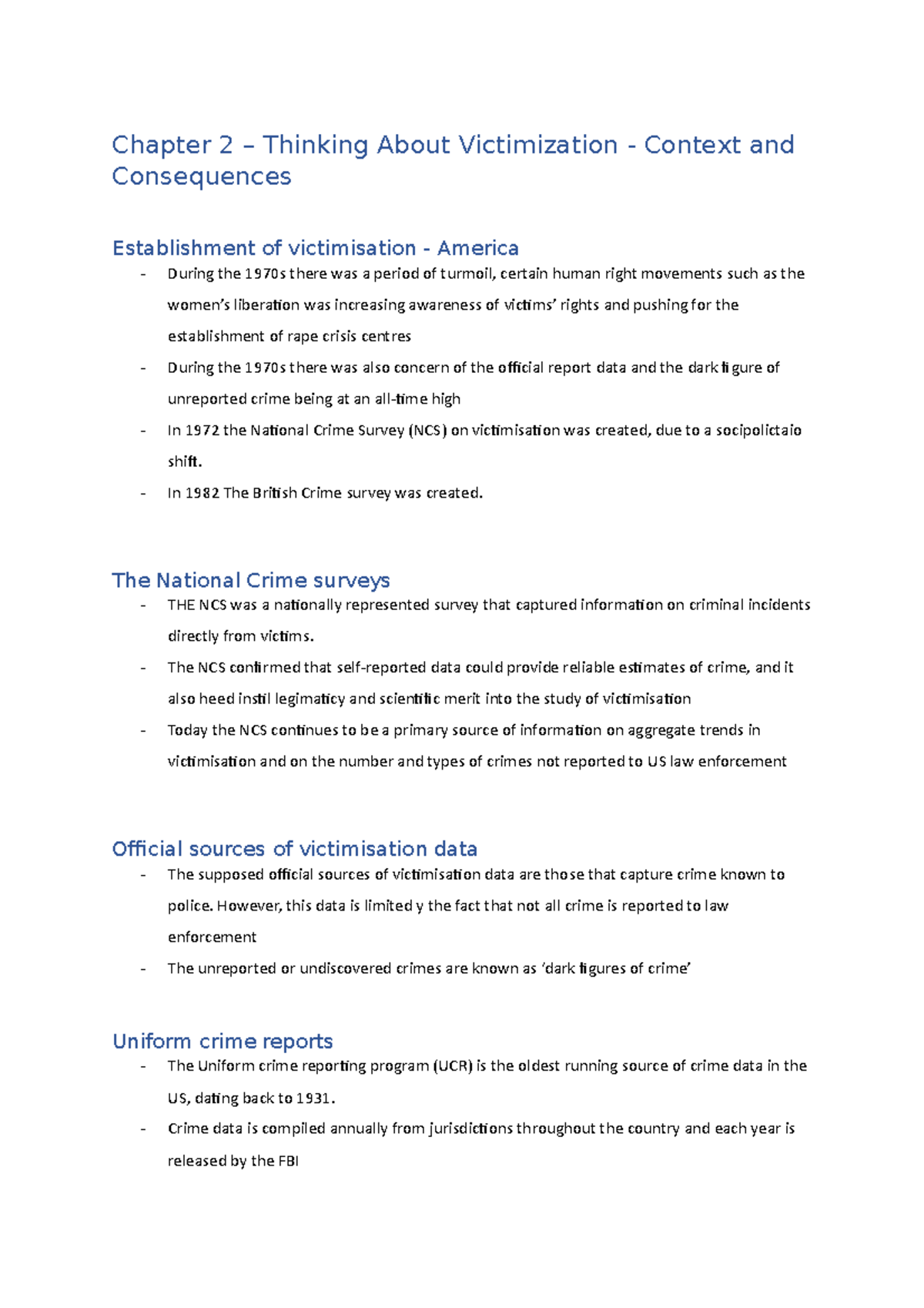 Chapter 2 – Thinking About Victimization - Chapter 2 – Thinking About ...