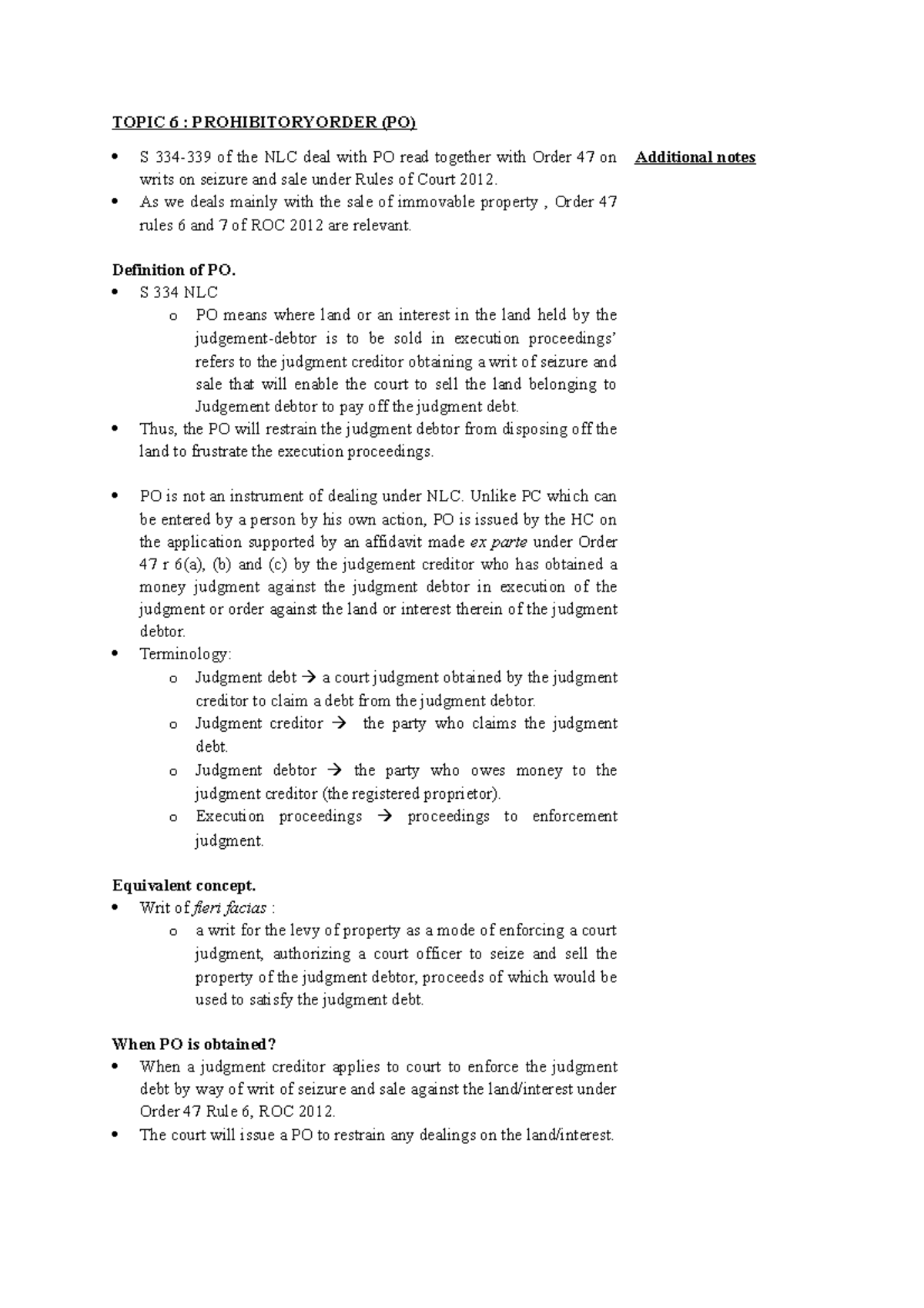 Topic 6 Prohibitory Order (PO) - TOPIC 6 : PROHIBITORYORDER (PO) S 334 ...