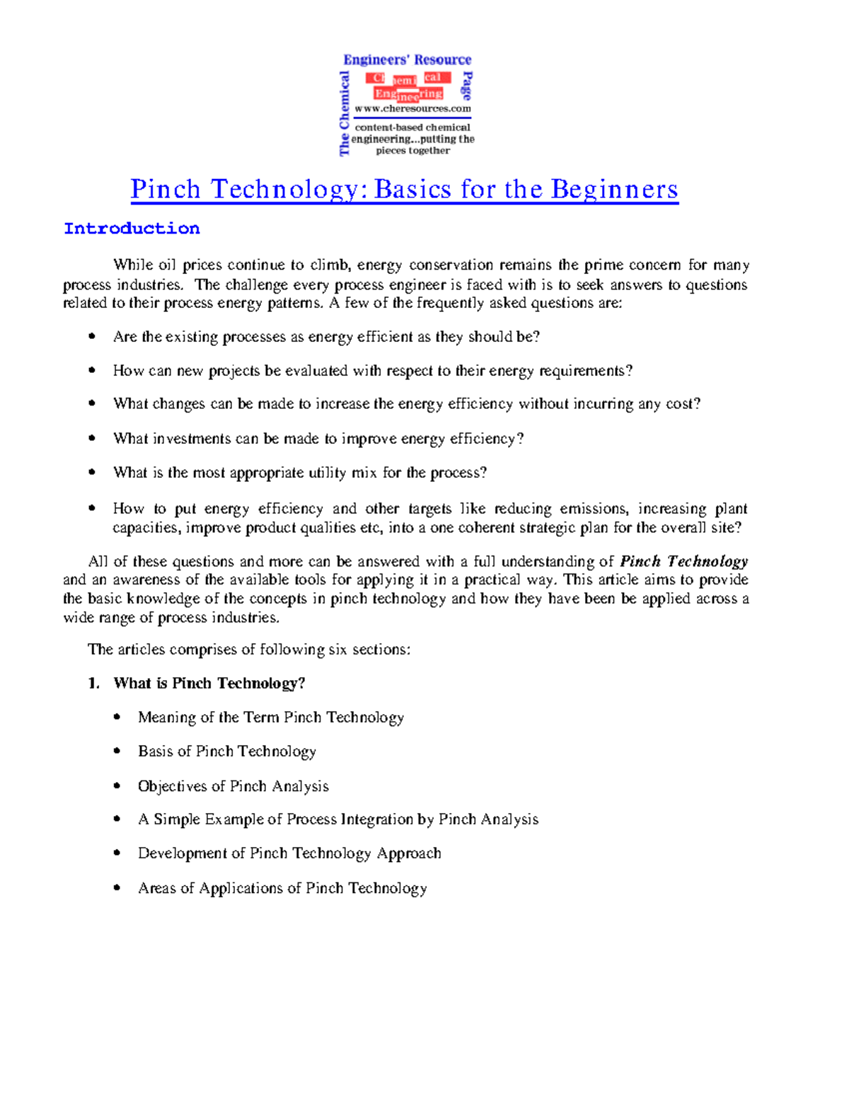 Pinch Technology - Basics for the Beginners - Pinch Technology: Basics ...