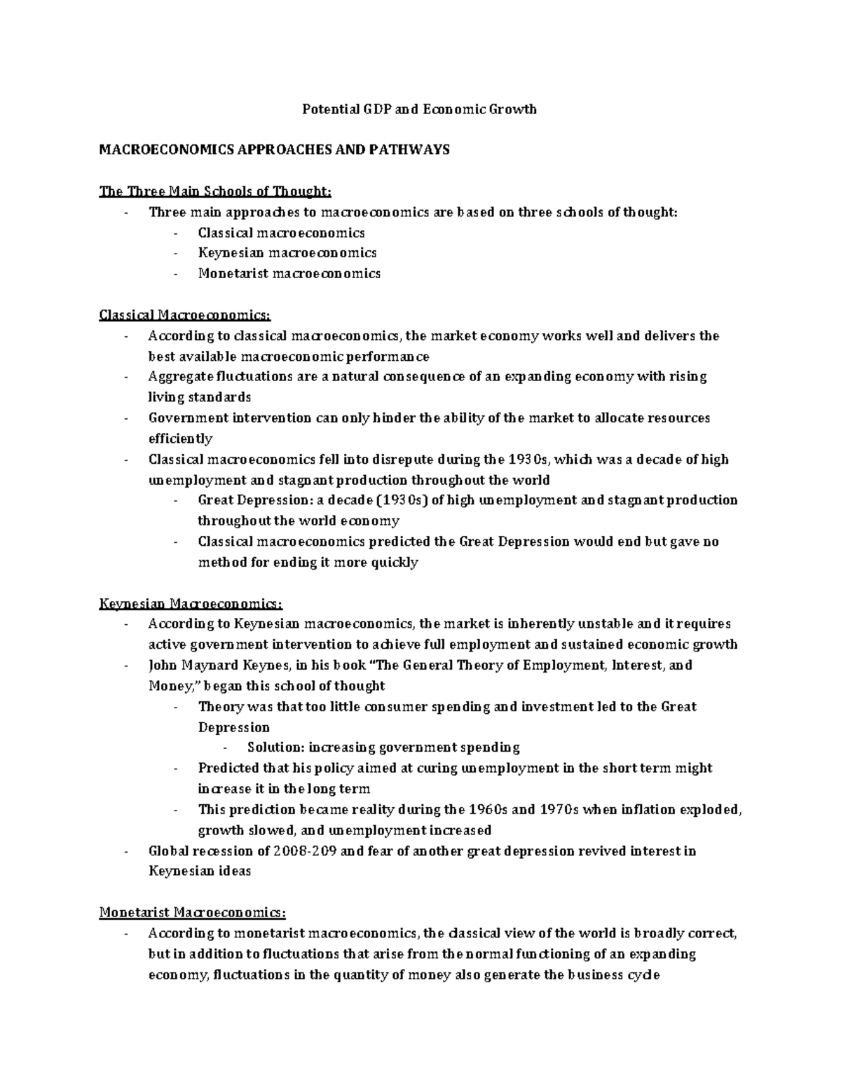 Potential GDP & Economic Growth - Potential GDP and Economic Growth ...