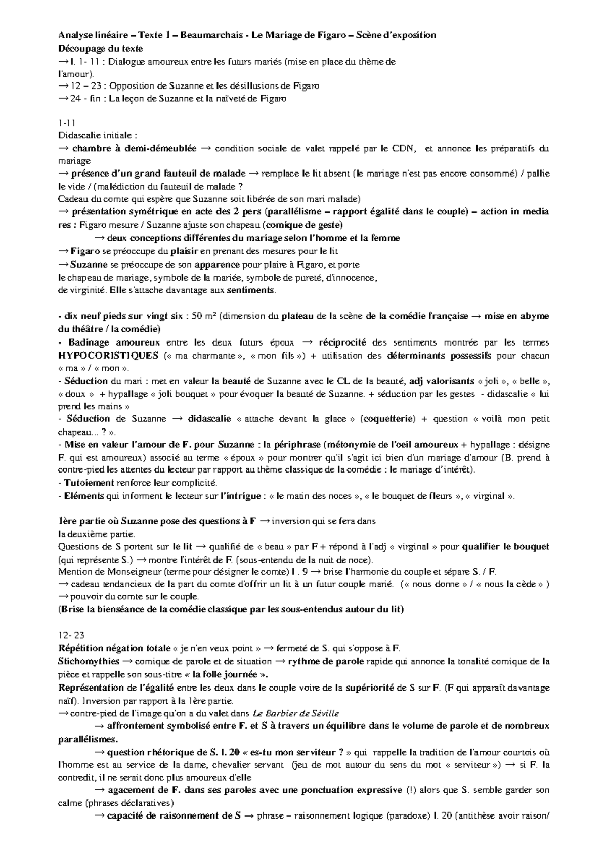 EL 9 - copie - acte 1 scène 1 commentaire - Analyse linéaire – Texte 1 ...