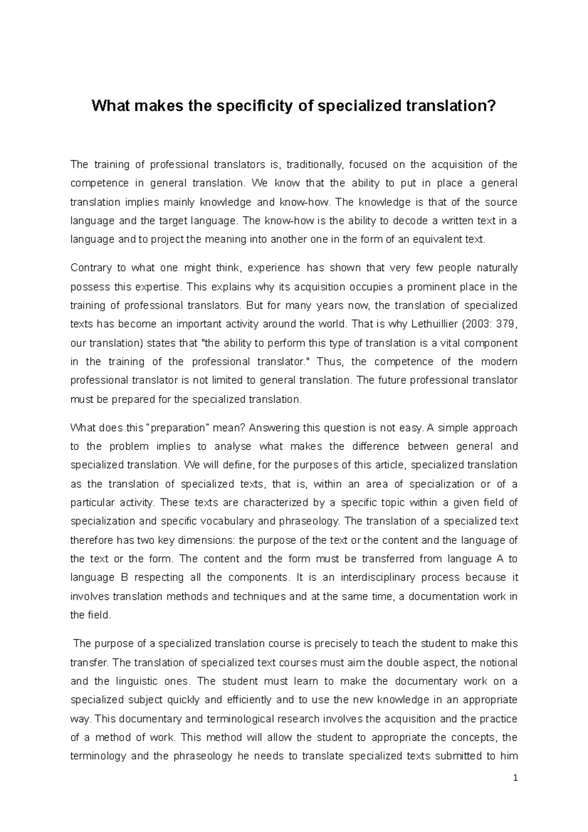 Scientific Research and Documentation in Translation Cours 2 - What ...