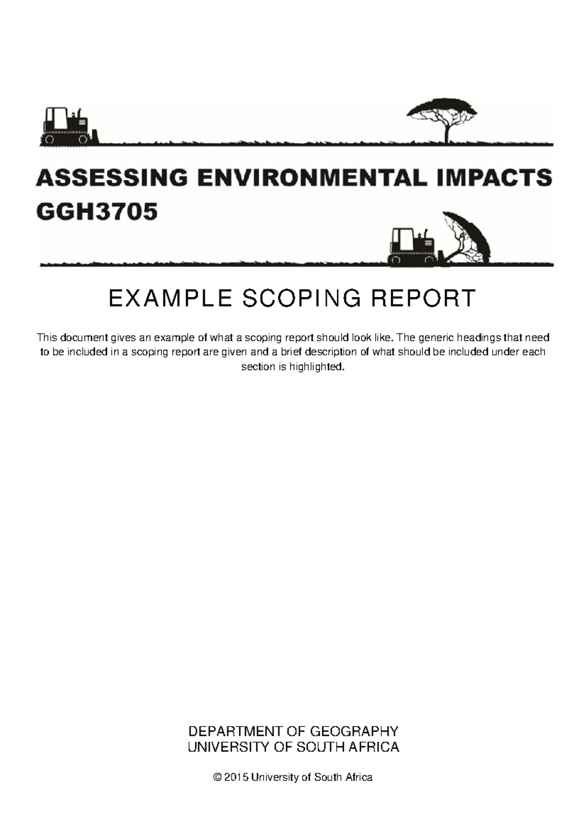 Learning Activity 3-4 Scoping Report Example-1 - GGH2603 - Unisa - Studocu