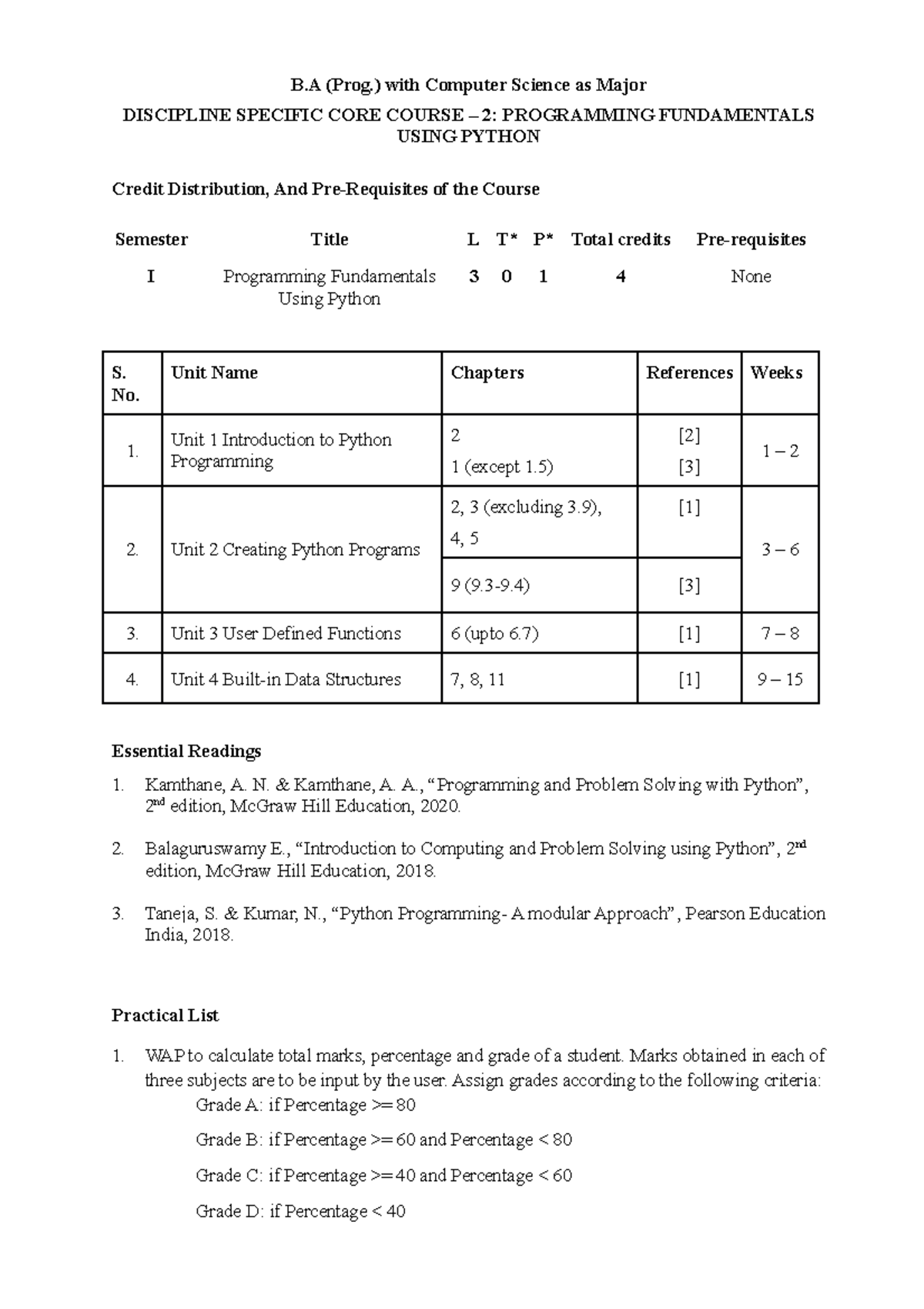 Guidelines For Programming Fundamentals Using Python Ba Dsc2 B Prog