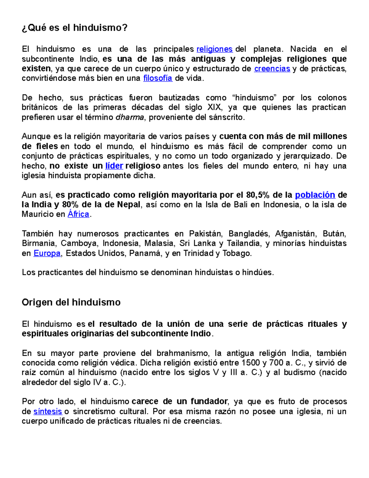 Qué es el hinduismo - para examen evaluativo - ¿Qué es el hinduismo? El ...