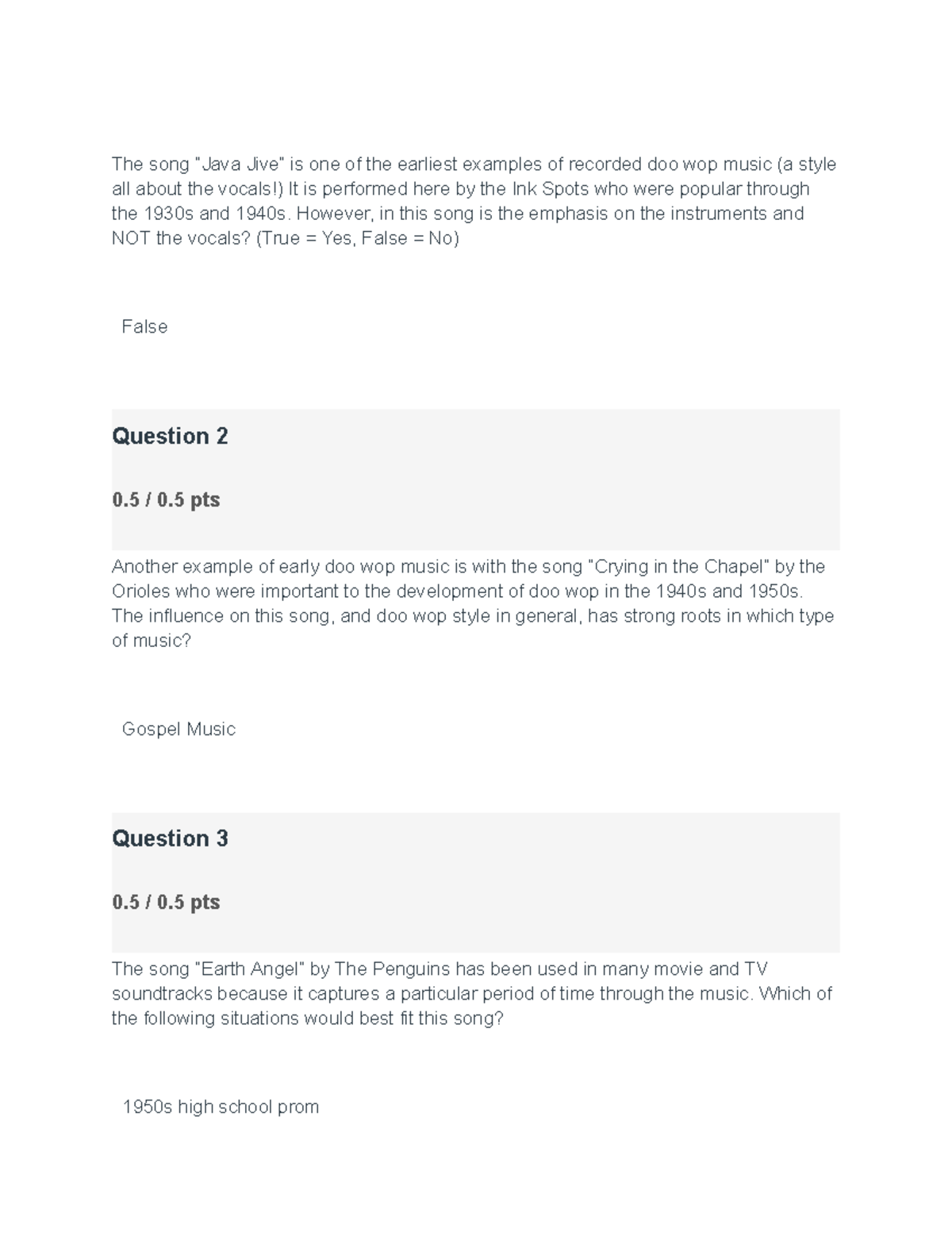 Chap 10 listening assignment - The song “Java Jive” is one of the ...