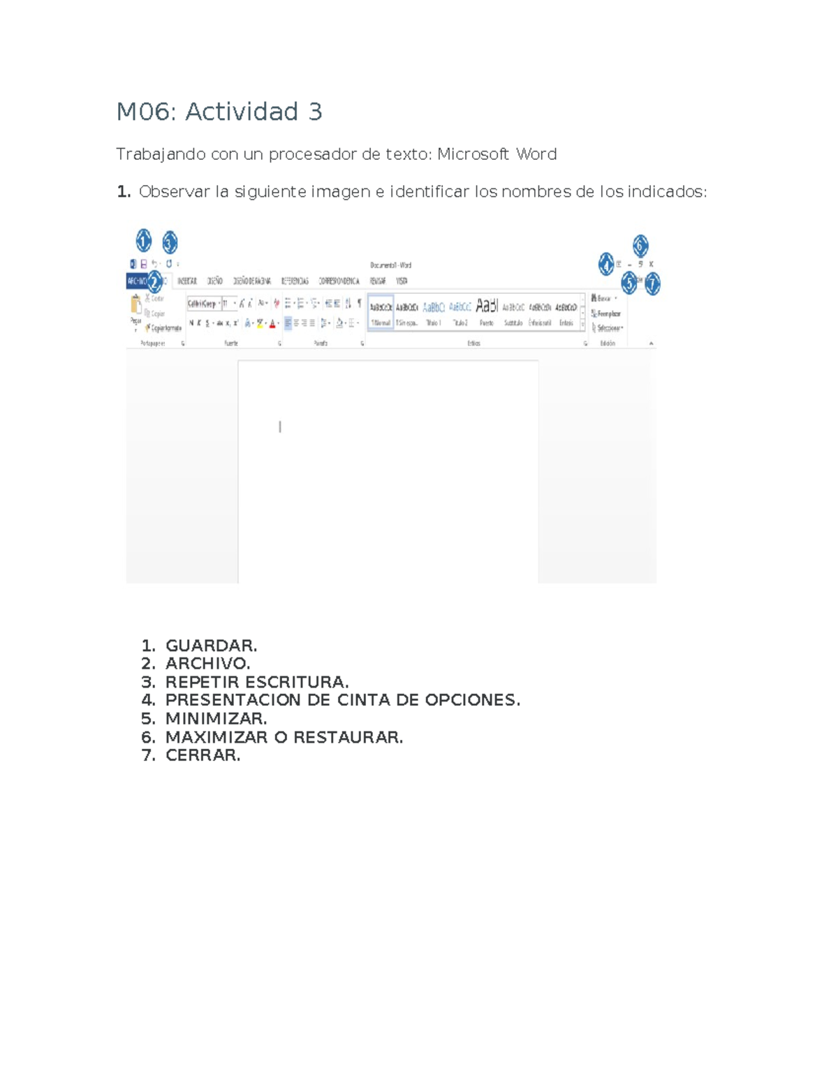 M 06 Actividad 3 - M06: Actividad 3 Trabajando con un procesador de ...