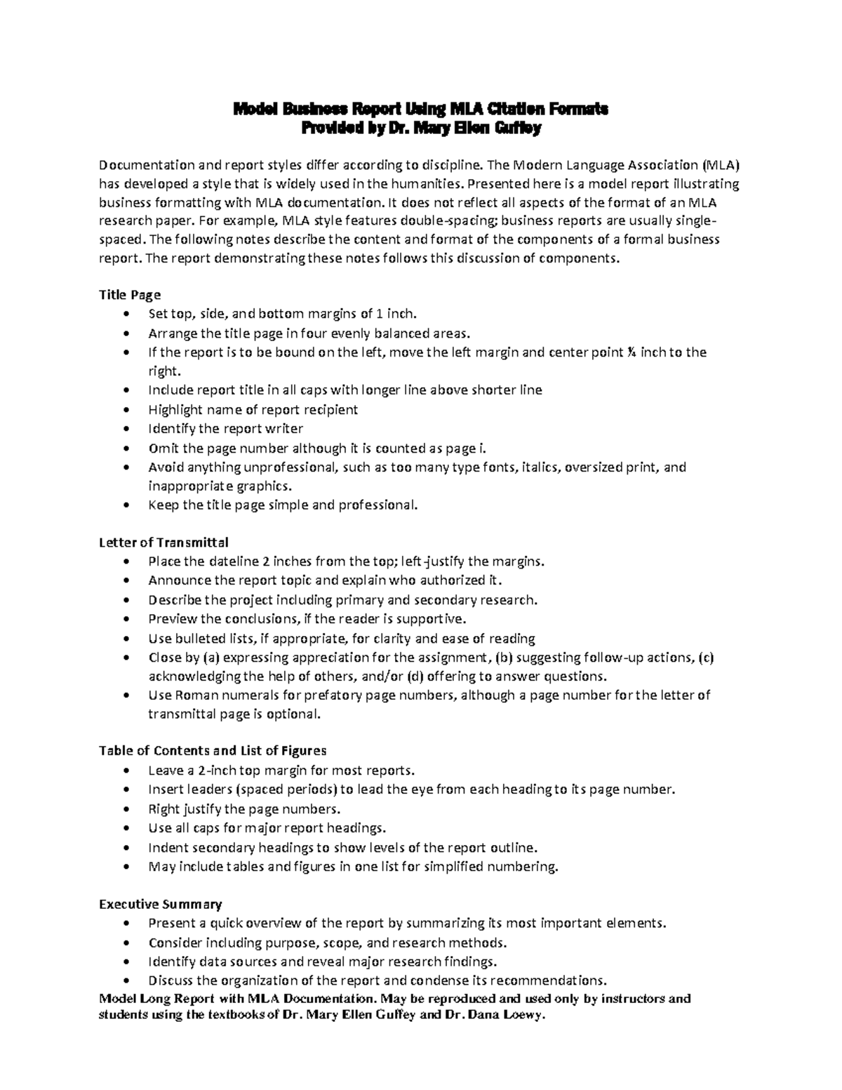 Model business report - Model Long Report with MLA Documentation. May ...